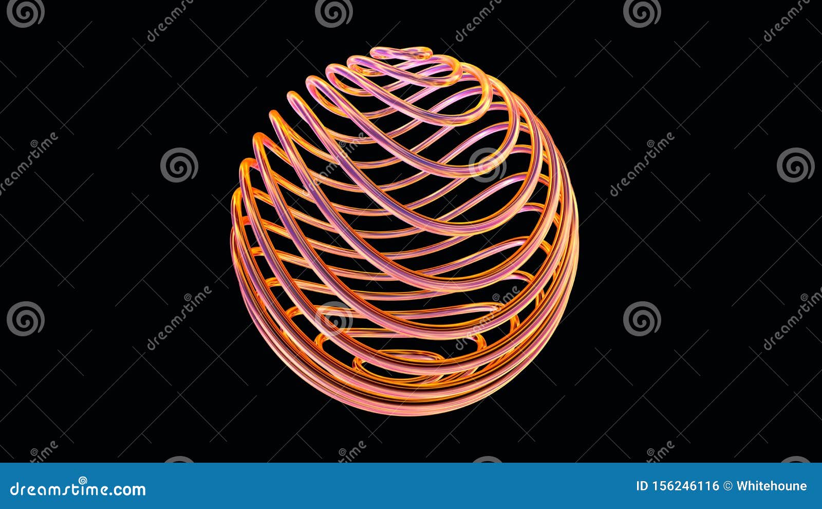 Glossy Copper Wires Twisted in Shape of Sphere Stock Illustration ...