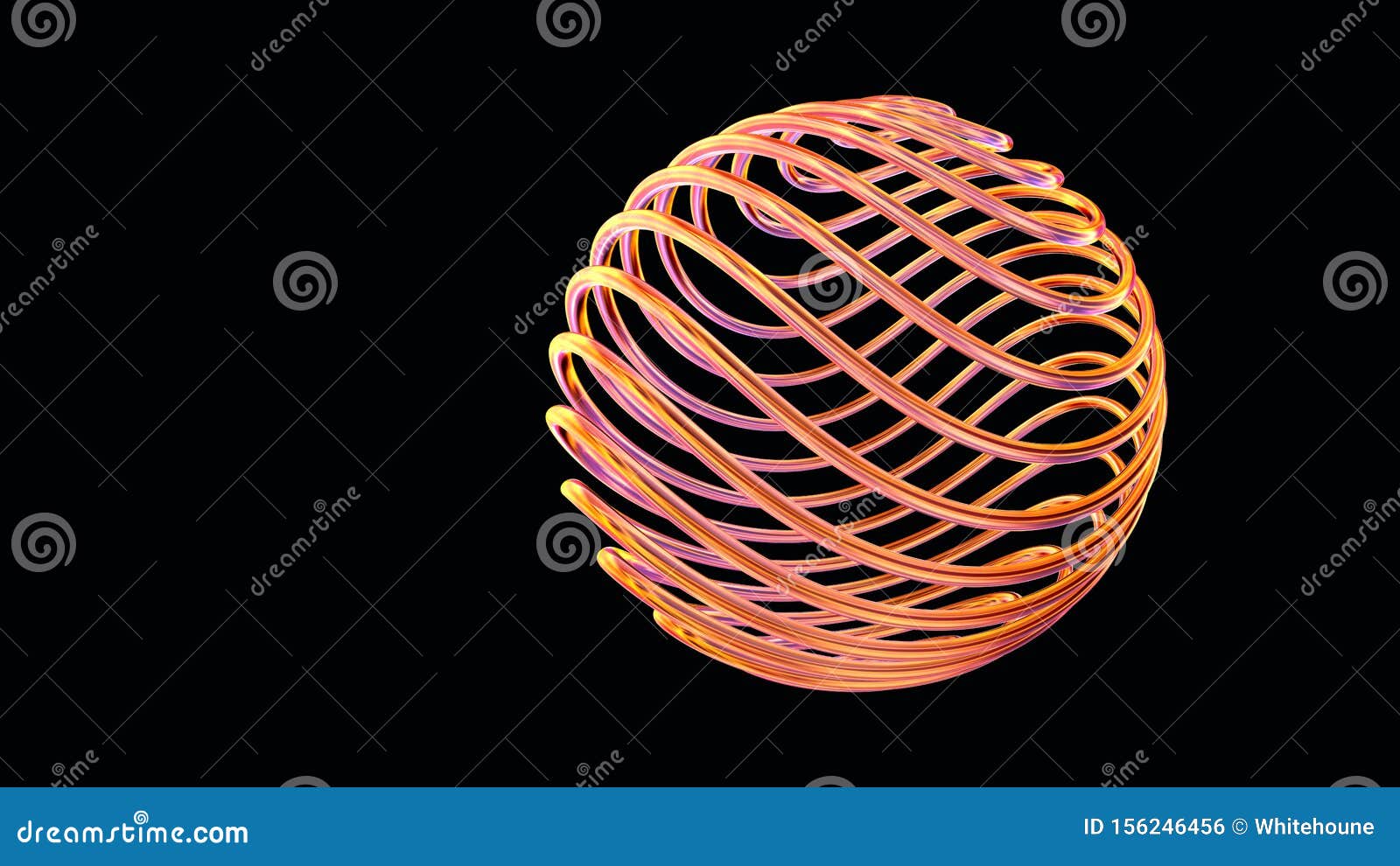 Glossy Copper Wires Twisted in Shape of Sphere Stock Illustration ...
