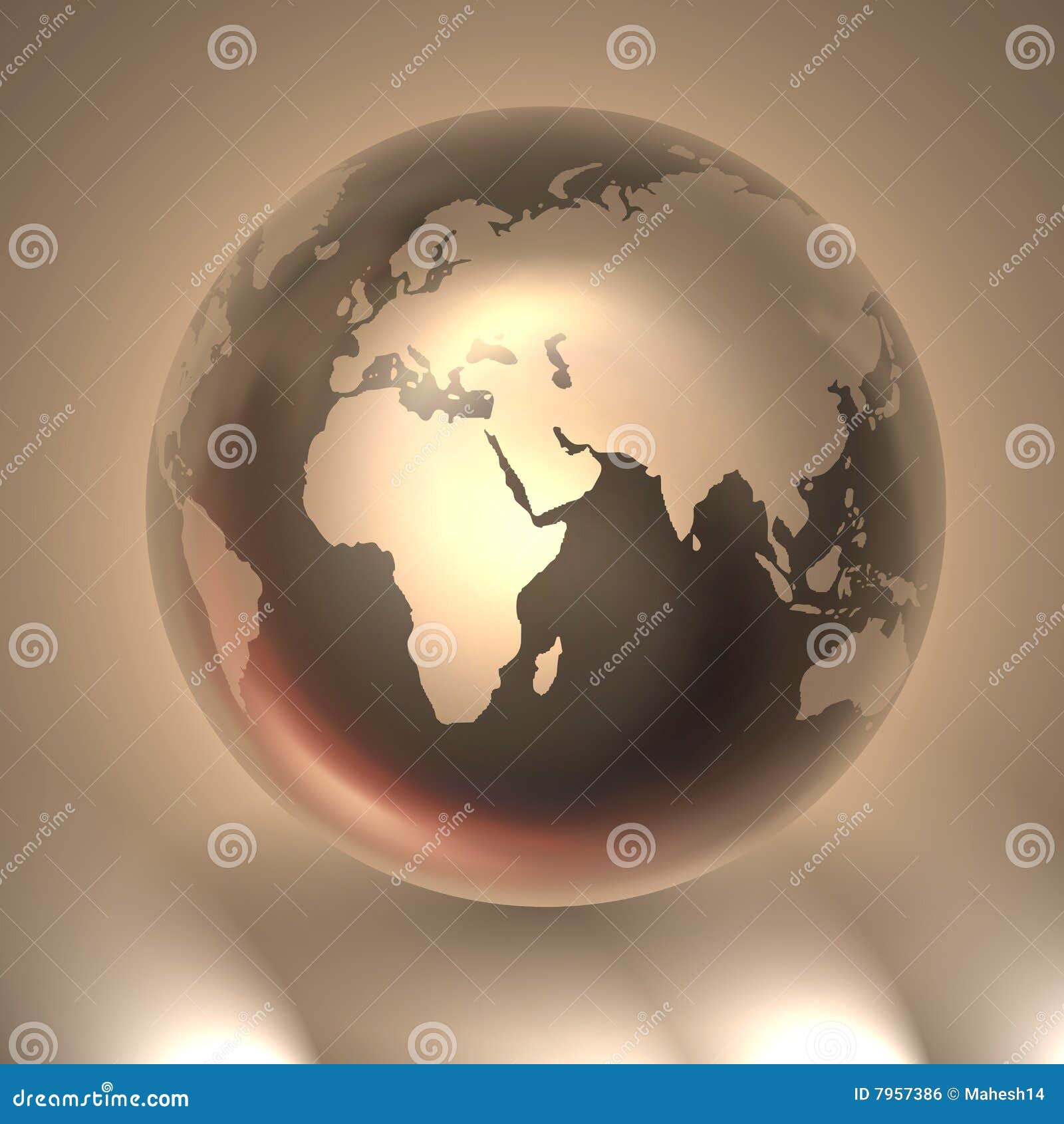 Glossy Crystal Earth Globe stock illustration. Illustration of sphere ...
