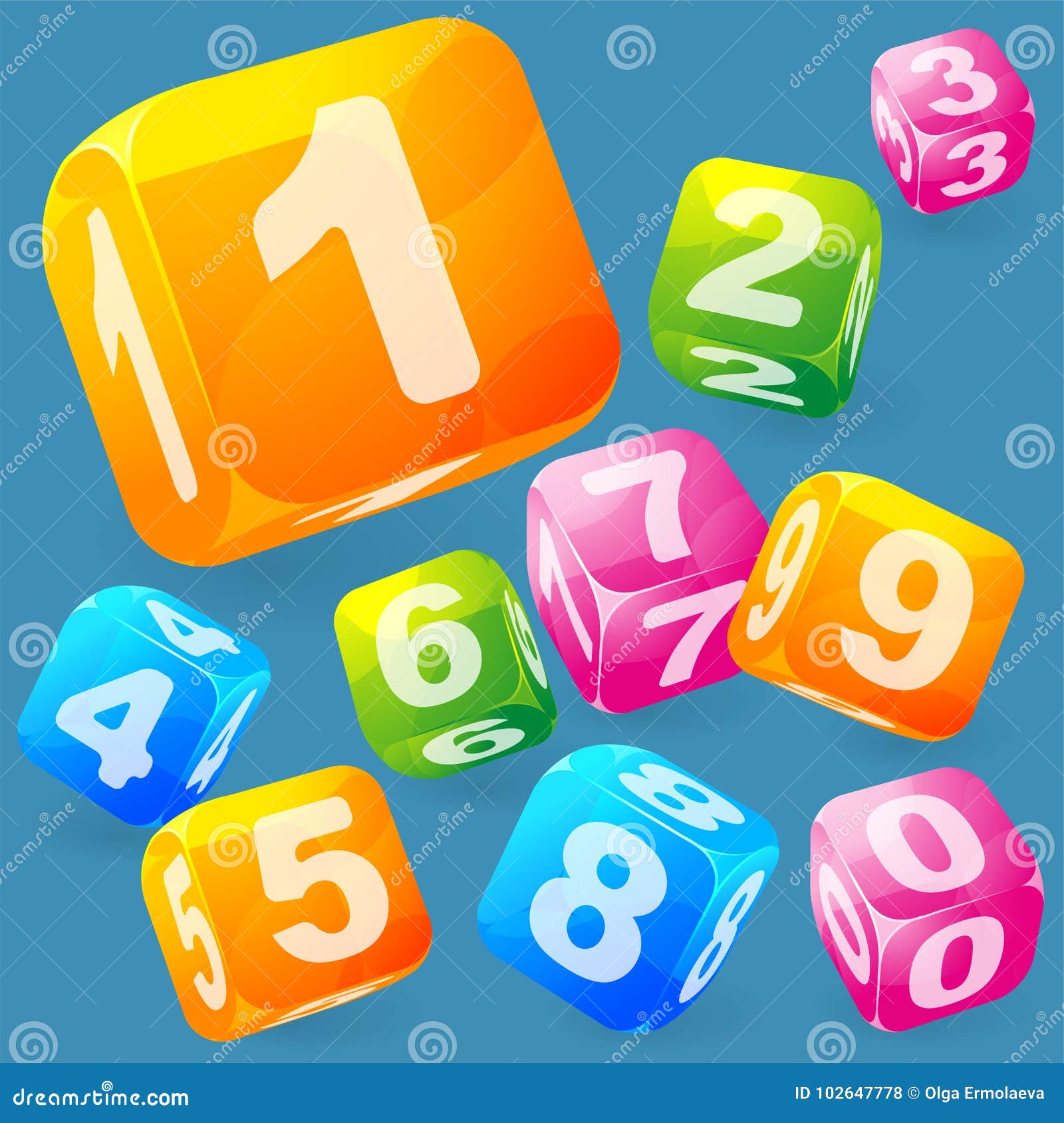 Glossy cubic figures. stock vector. Illustration of green - 102647778