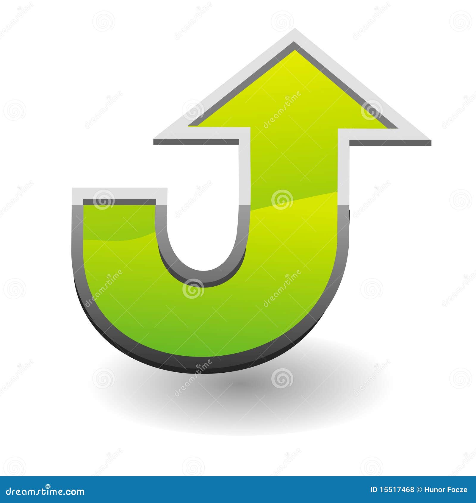 Glossy curved green arrow stock vector. Illustration of design - 15517468