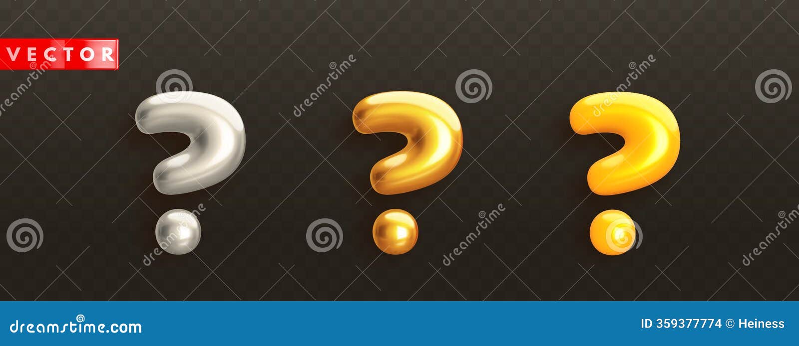 Glossy 3d Question Mark Icons in Realistic Style Stock Illustration ...