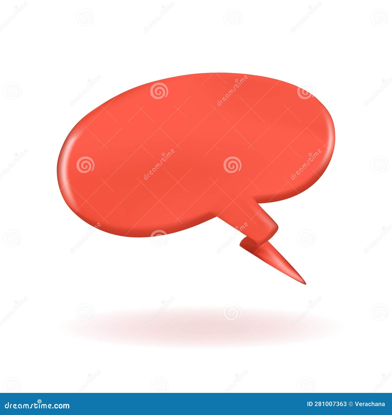 3D Render Glossy Red Retro Speech Bubble Stock Vector - Illustration of ...