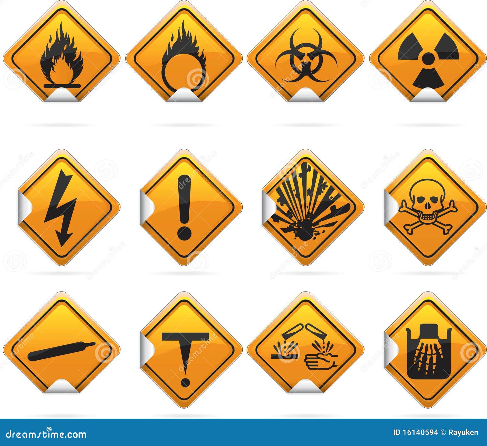 Glossy Diamond Hazard Stickers Stock Vector - Illustration of liquid ...