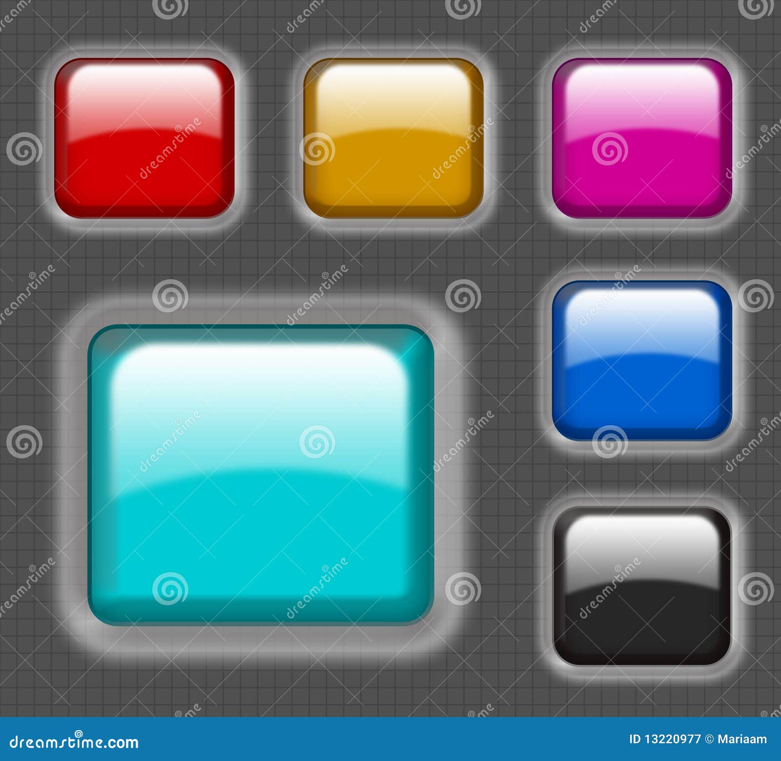 Glossy Dimensional Website Buttons Stock Illustration - Illustration of ...