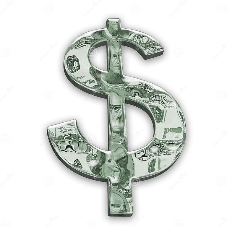 Glossy Dollar Sign stock illustration. Illustration of reflection - 1080211