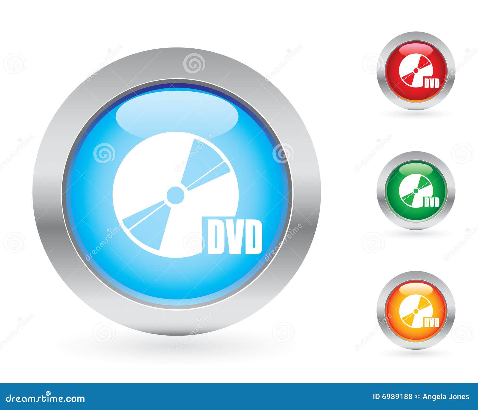 Glossy dvd button set stock vector. Illustration of internet - 6989188