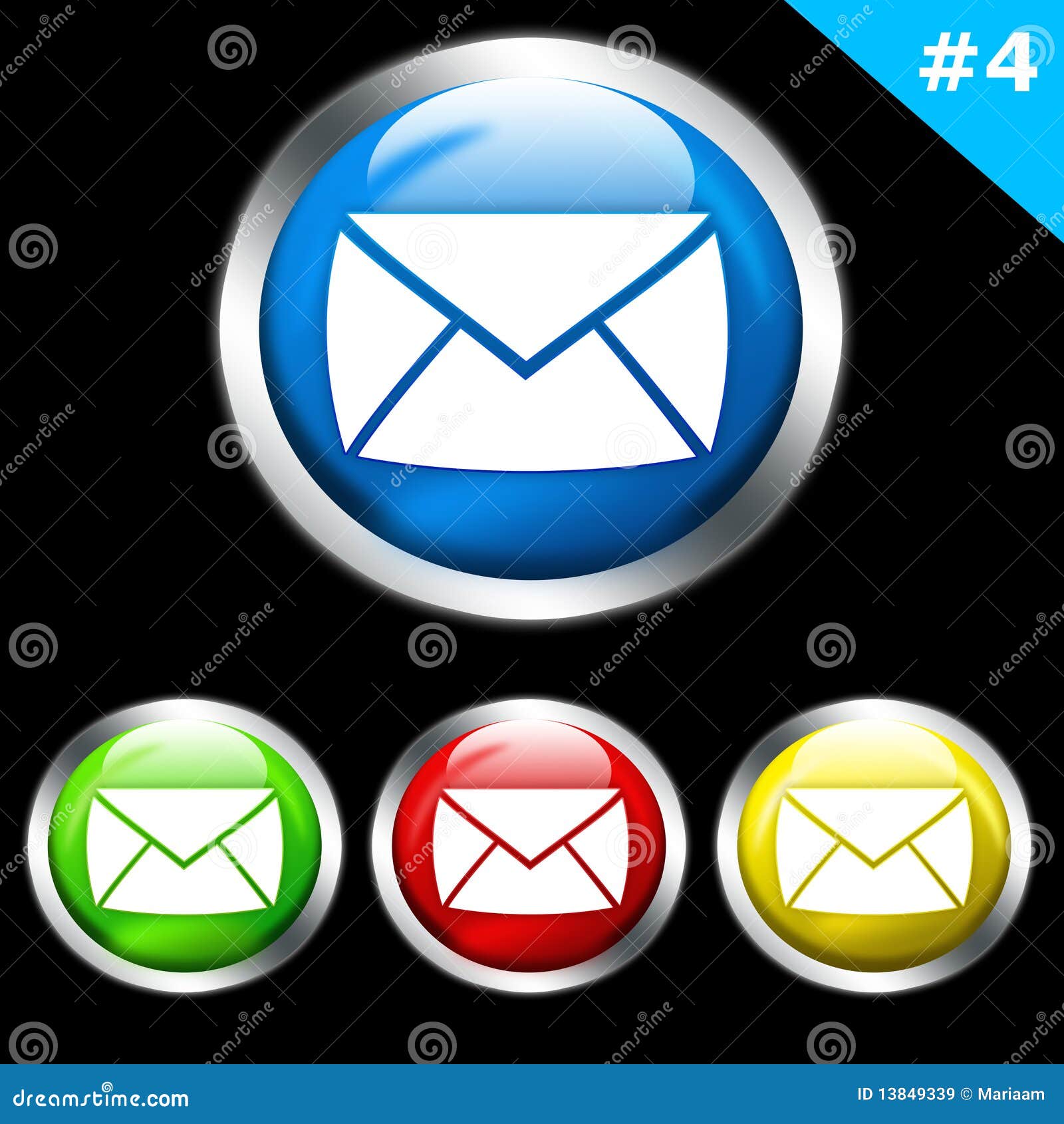 Glossy e-mail buttons stock illustration. Illustration of email - 13849339