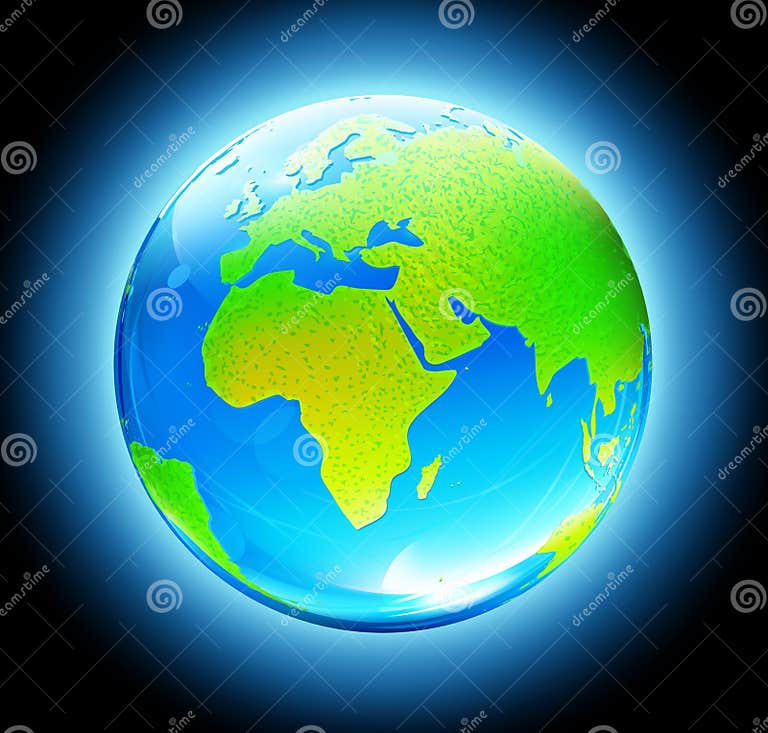 Glossy Earth Map Globe stock vector. Illustration of luminosity - 21885815