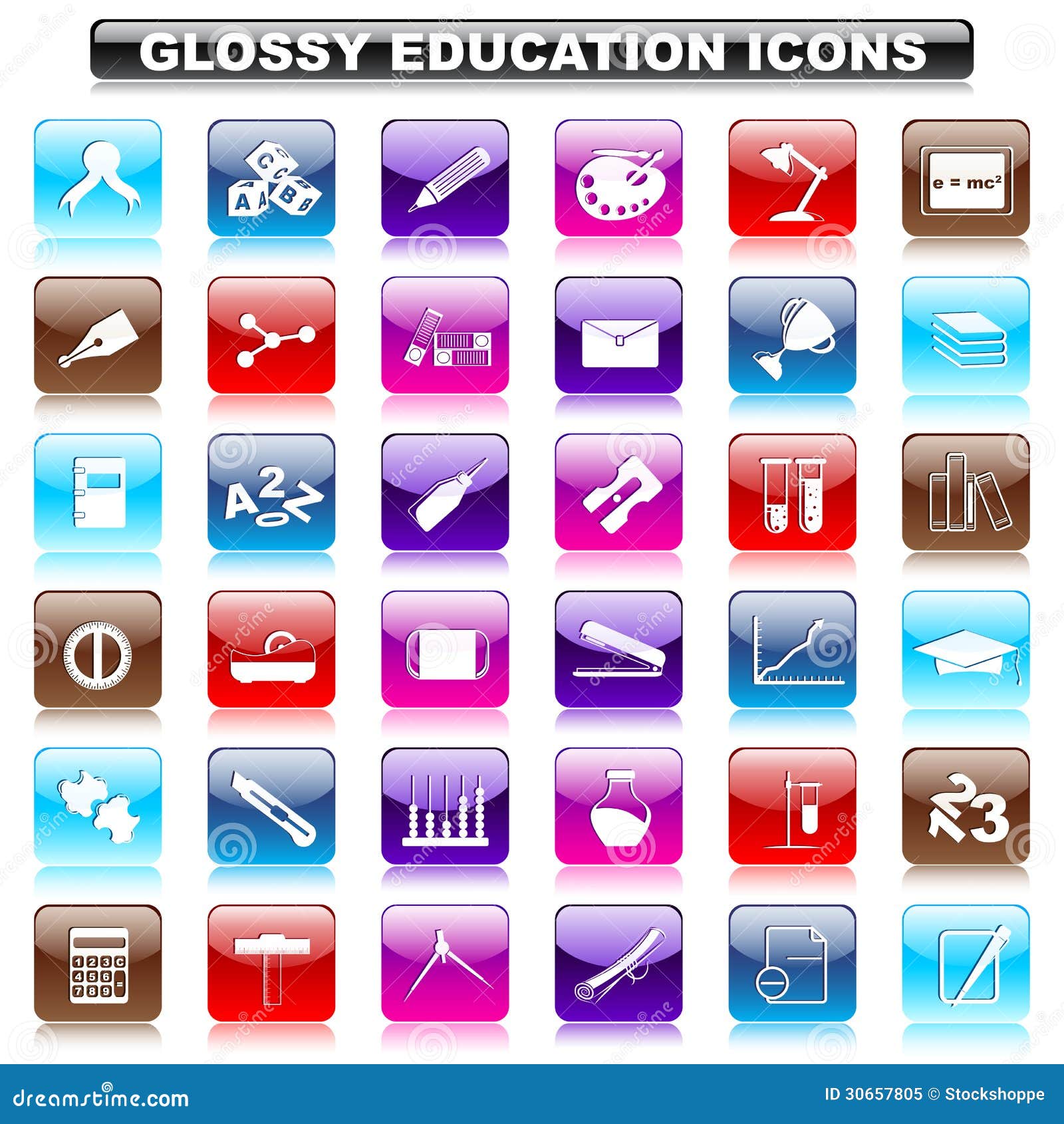 Glossy Education Button stock vector. Illustration of graph - 30657805