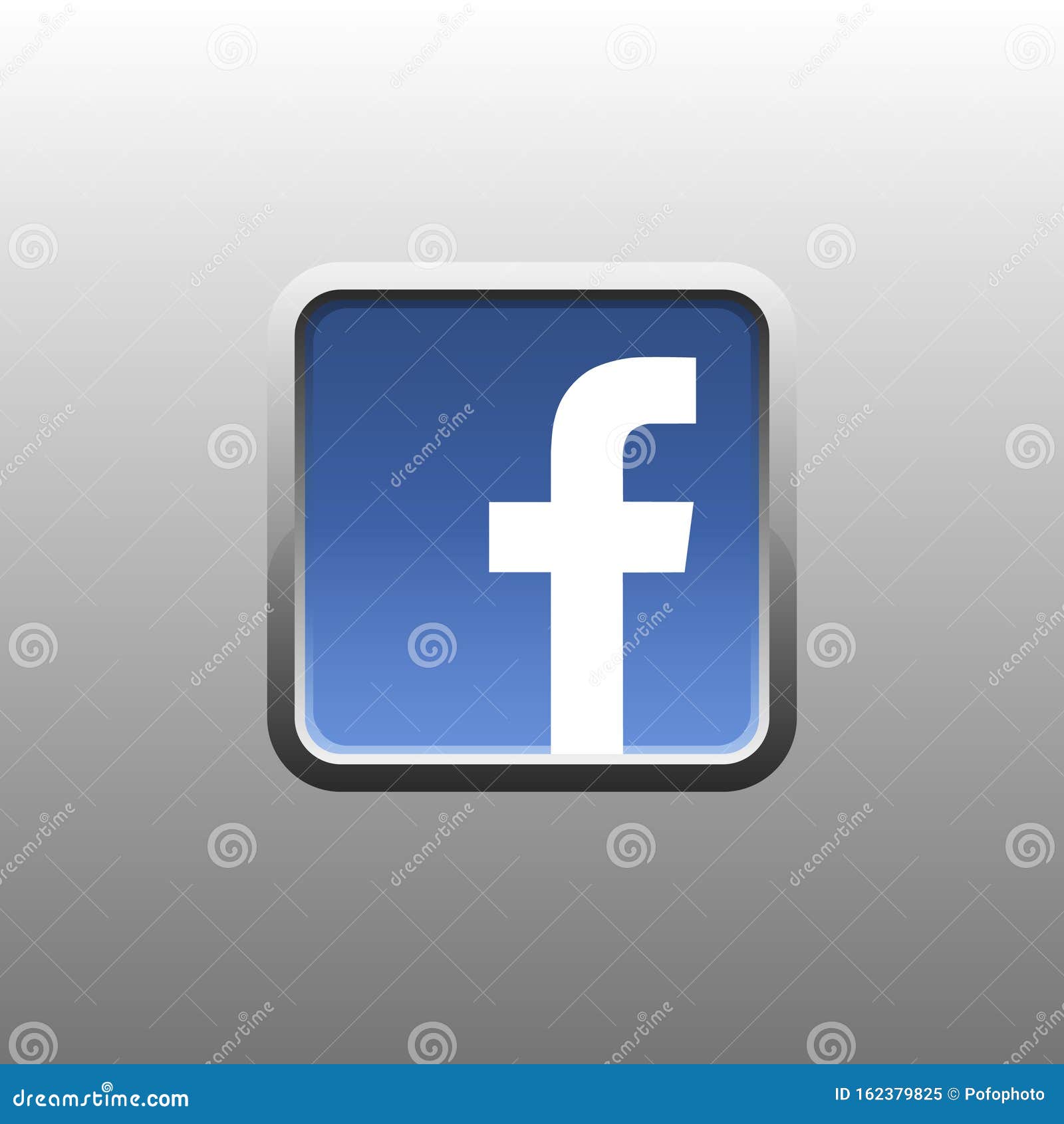 Glossy Facebook Logo Button Vector Illustration Editorial Image ...