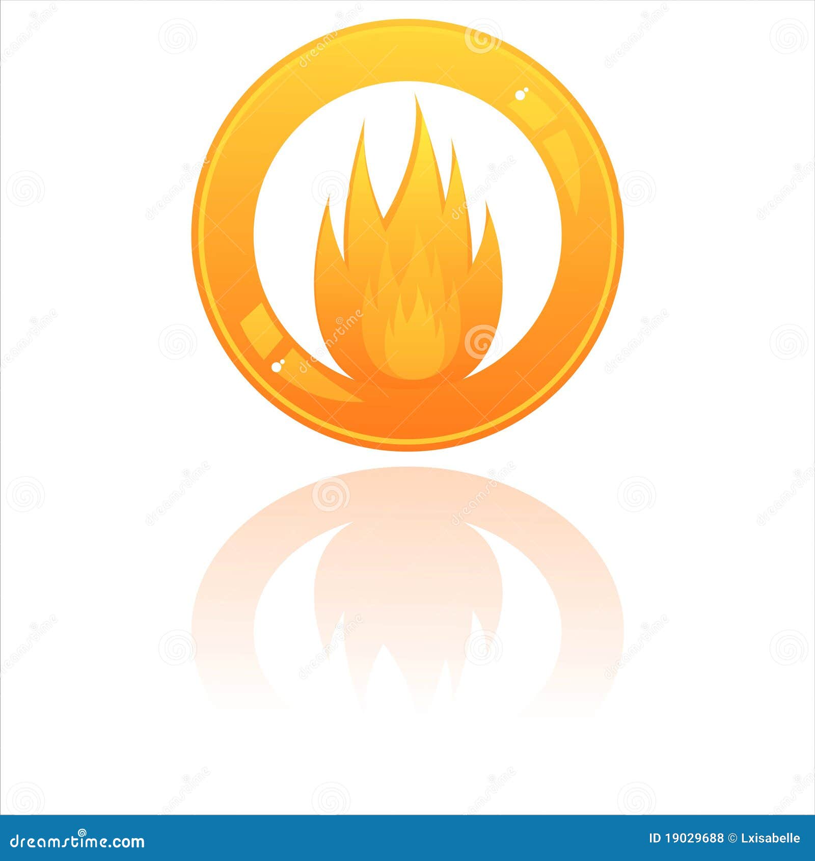 Glossy fire button stock vector. Illustration of graphic - 19029688