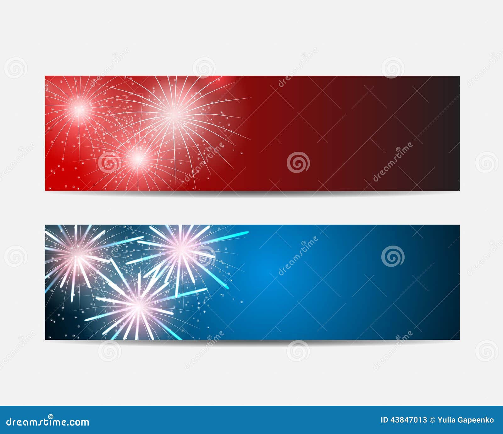 Glossy Fireworks Website Header and Banner Set Stock Vector ...