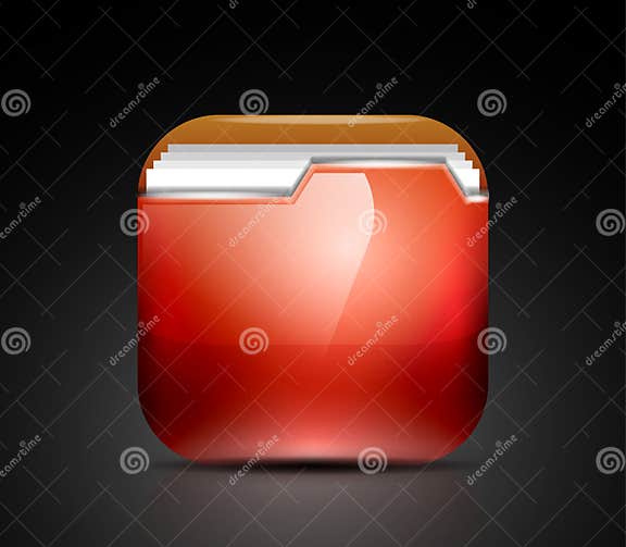 Glossy folder icon stock vector. Illustration of document - 30376559