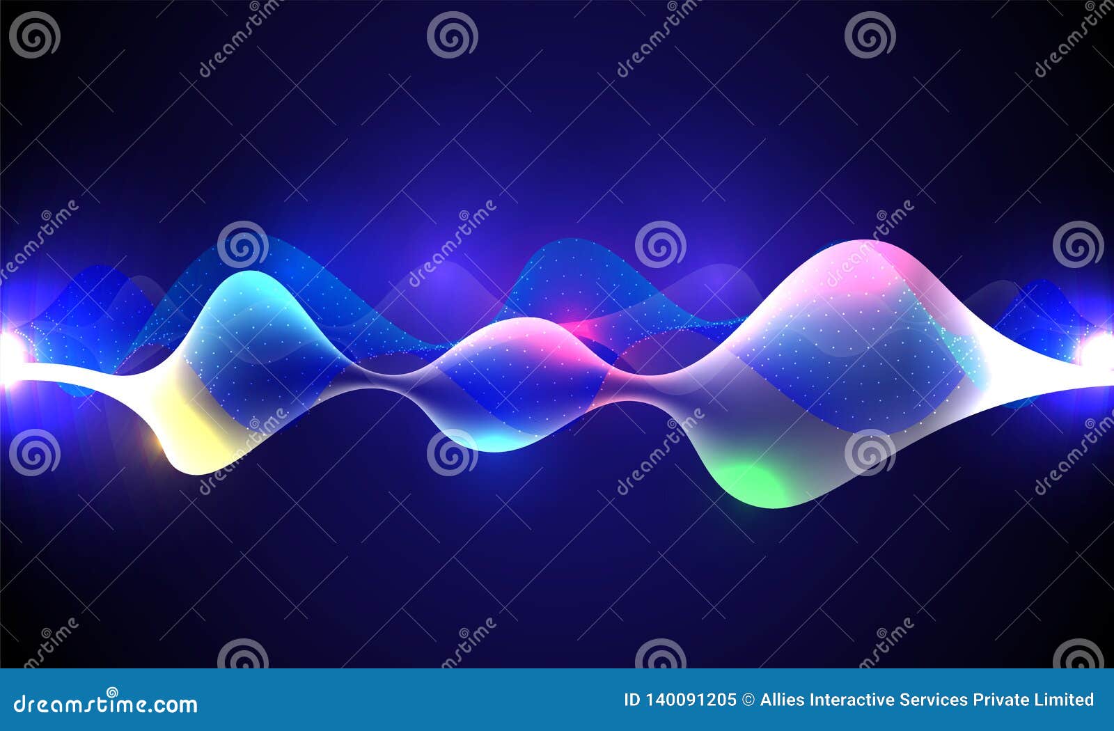 Glossy Futuristic Sound Wave with Lighting Effect for Futuristic ...