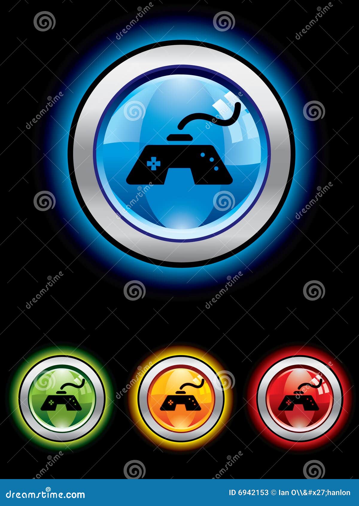 Glossy gaming button stock vector. Illustration of joypad - 6942153