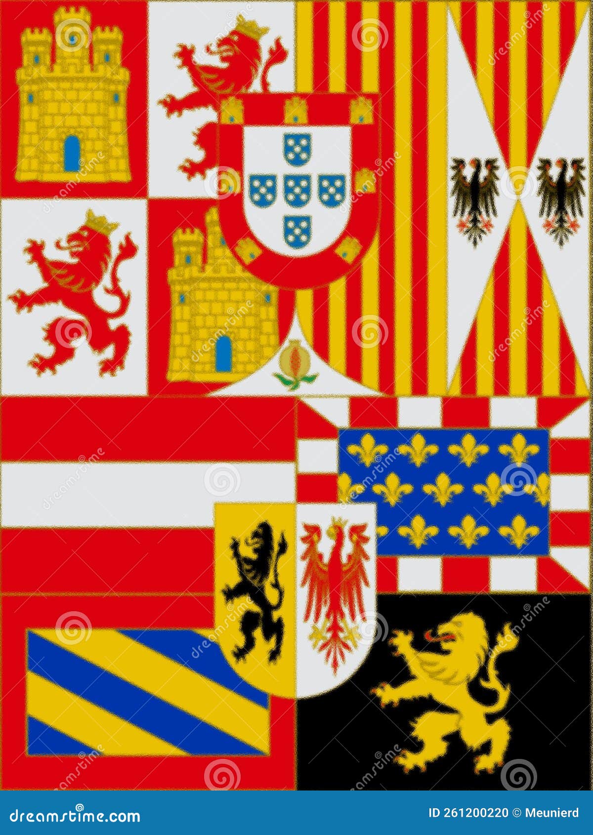 Glossy Glass Royal Standard of Spain 1581-1668 Stock Illustration ...