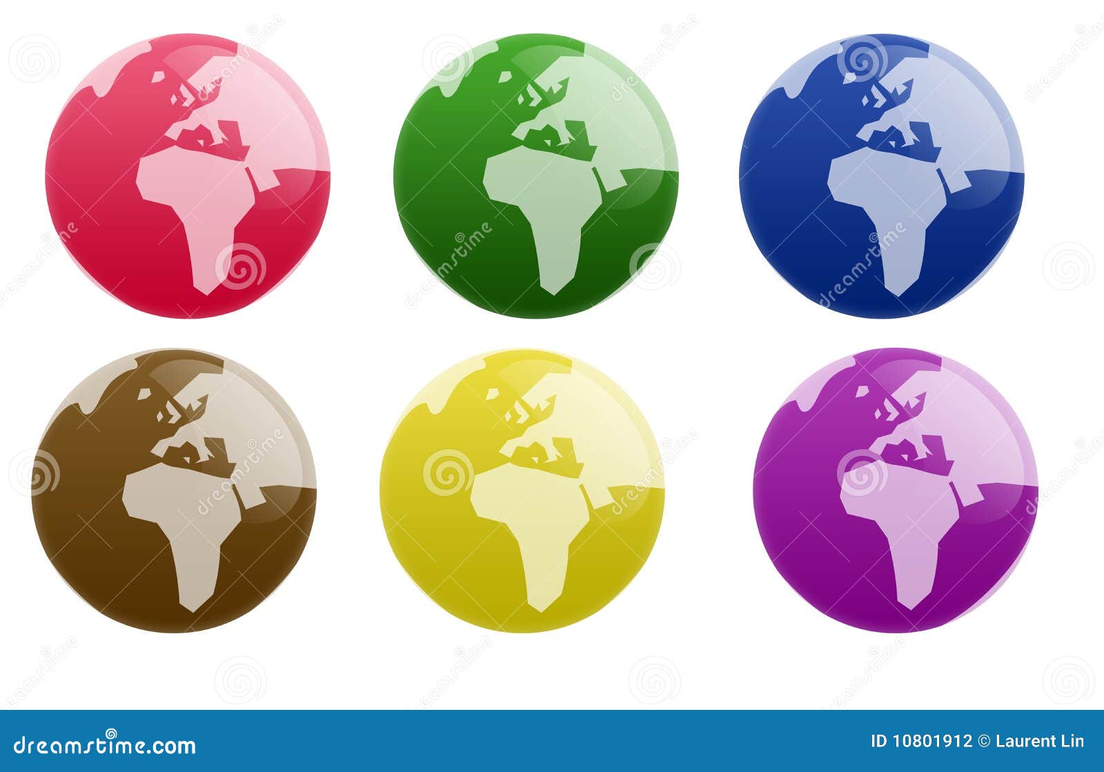 Glossy Globe Button stock illustration. Illustration of america - 10801912