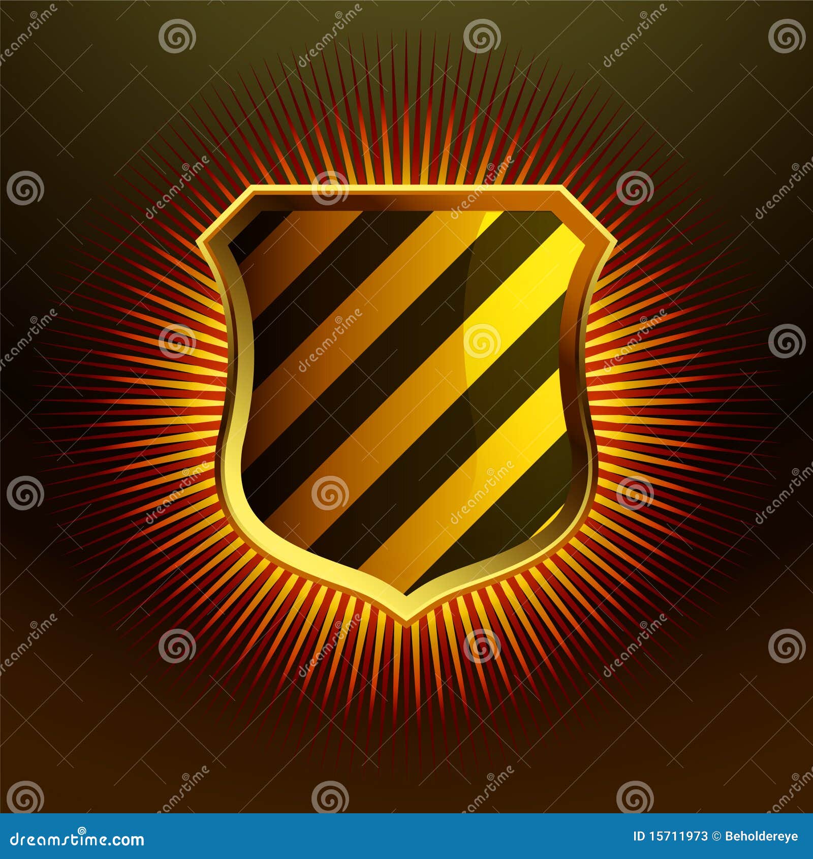 Glossy Gold shield emblem stock illustration. Illustration of design ...