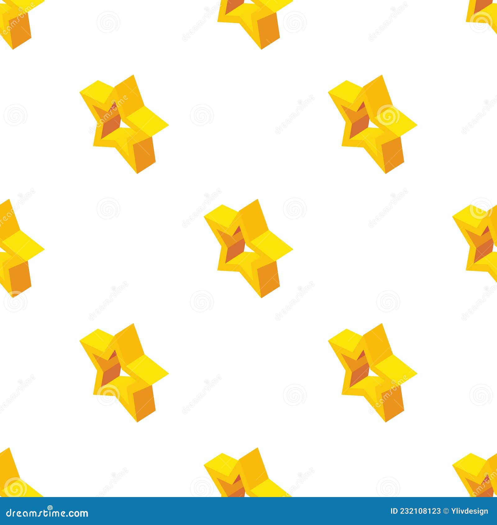 Glossy Golden Star Pattern Seamless Vector Stock Vector - Illustration ...