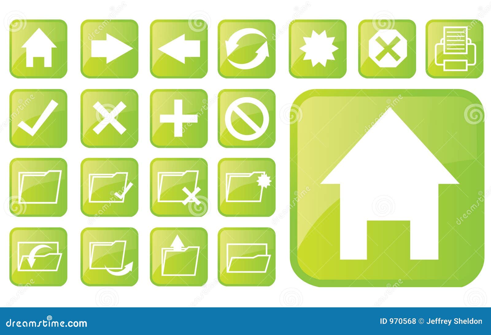 Glossy Green Icons Part2 Stock Illustrations – 2 Glossy Green Icons ...