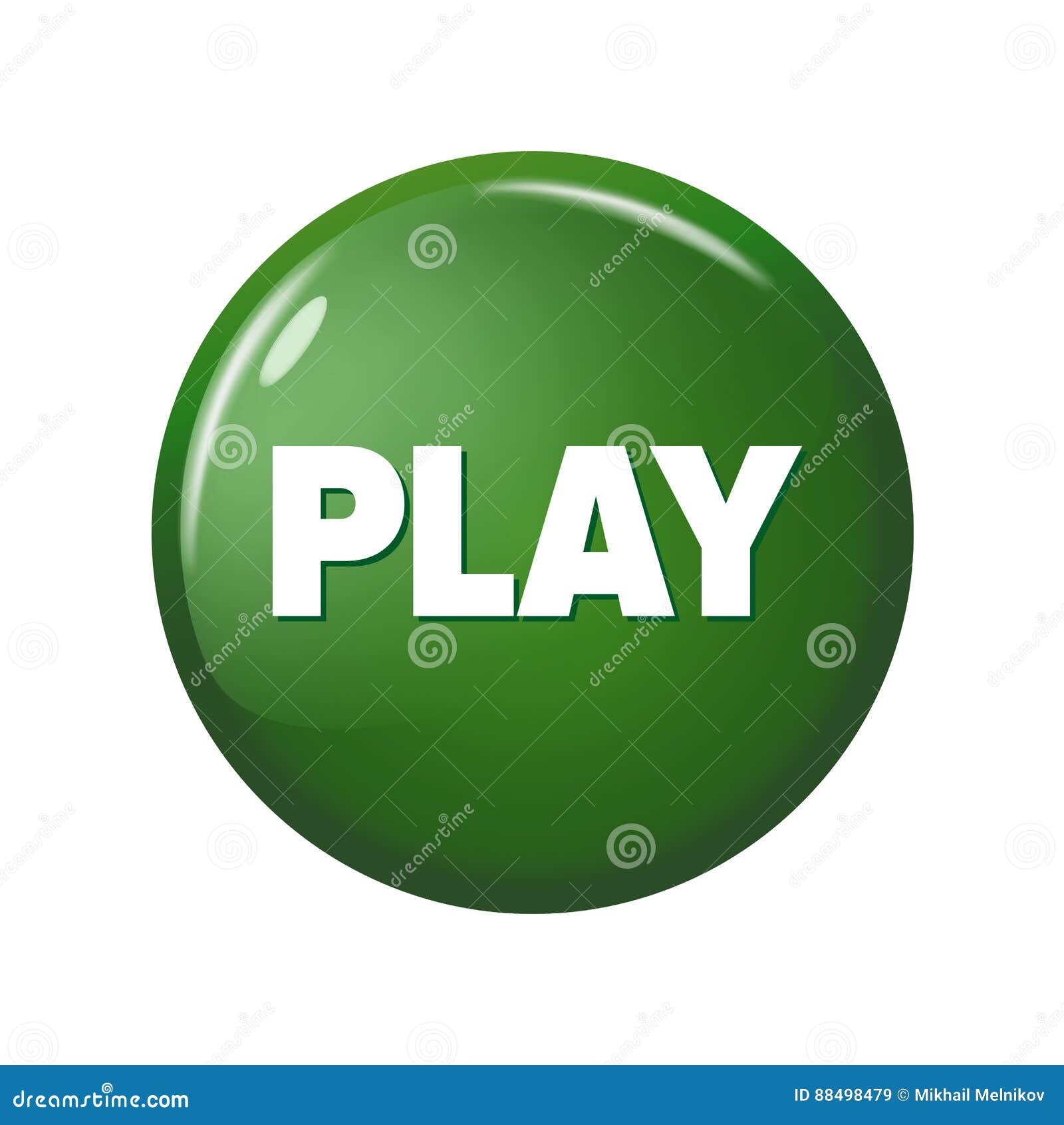 Glossy Green Round Button with Word `Play` Stock Vector - Illustration ... Glossy Green Round Button with Word `Play` Stock Vector - Illustration ...