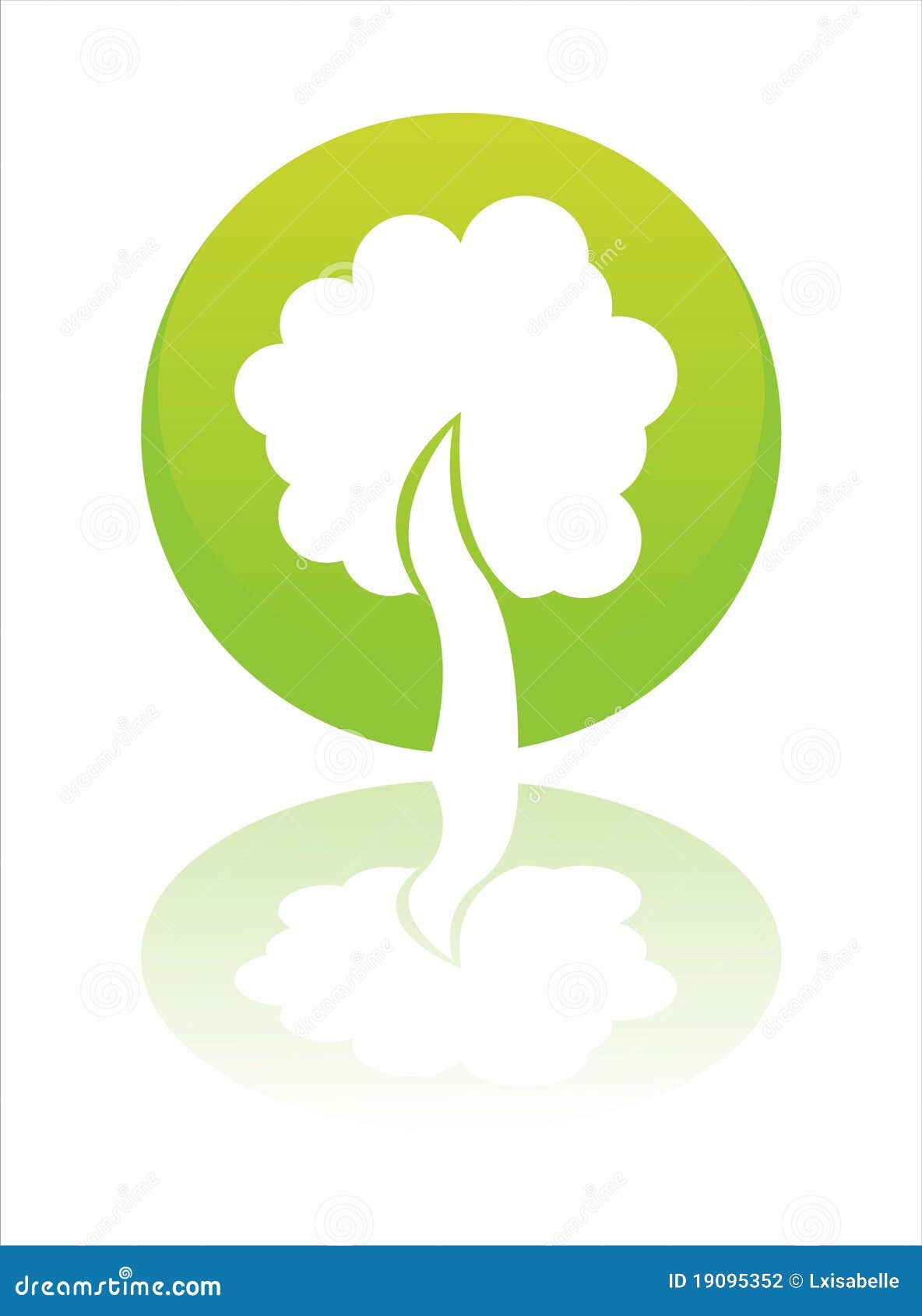 Glossy green tree sign stock illustration. Illustration of symbol ...