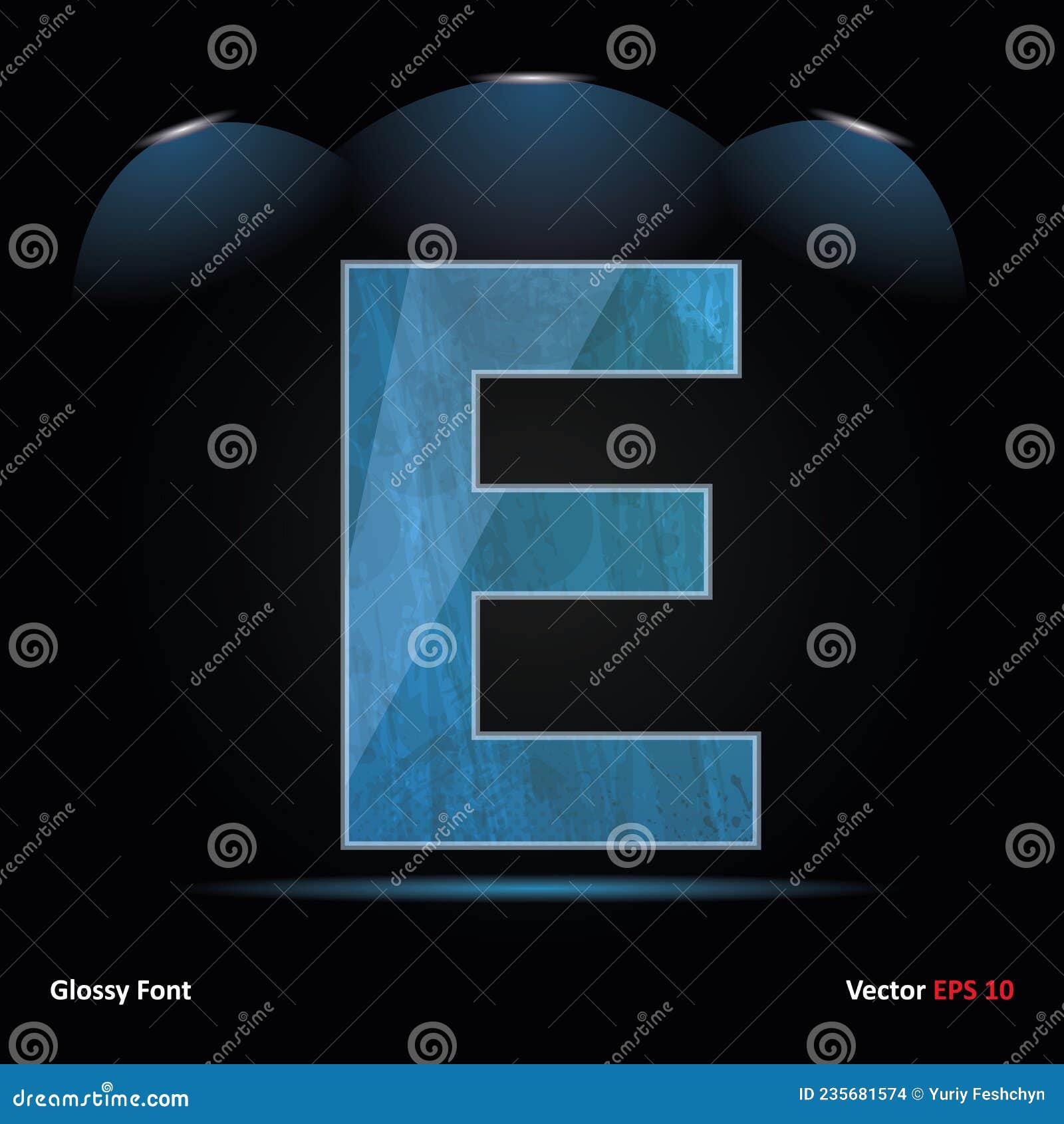 Glossy Grunge Font. Letter E. Dark Vector Background. Stock Vector ...