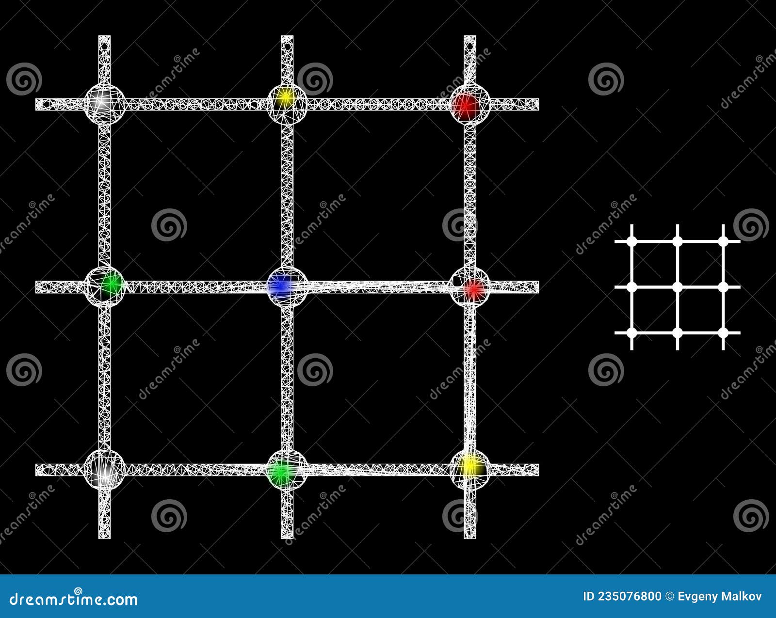 Light Web Network Grid Icon Stock Vector - Illustration of multicolored ...
