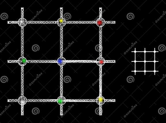 Light Web Network Grid Icon Stock Vector - Illustration of multicolored ...