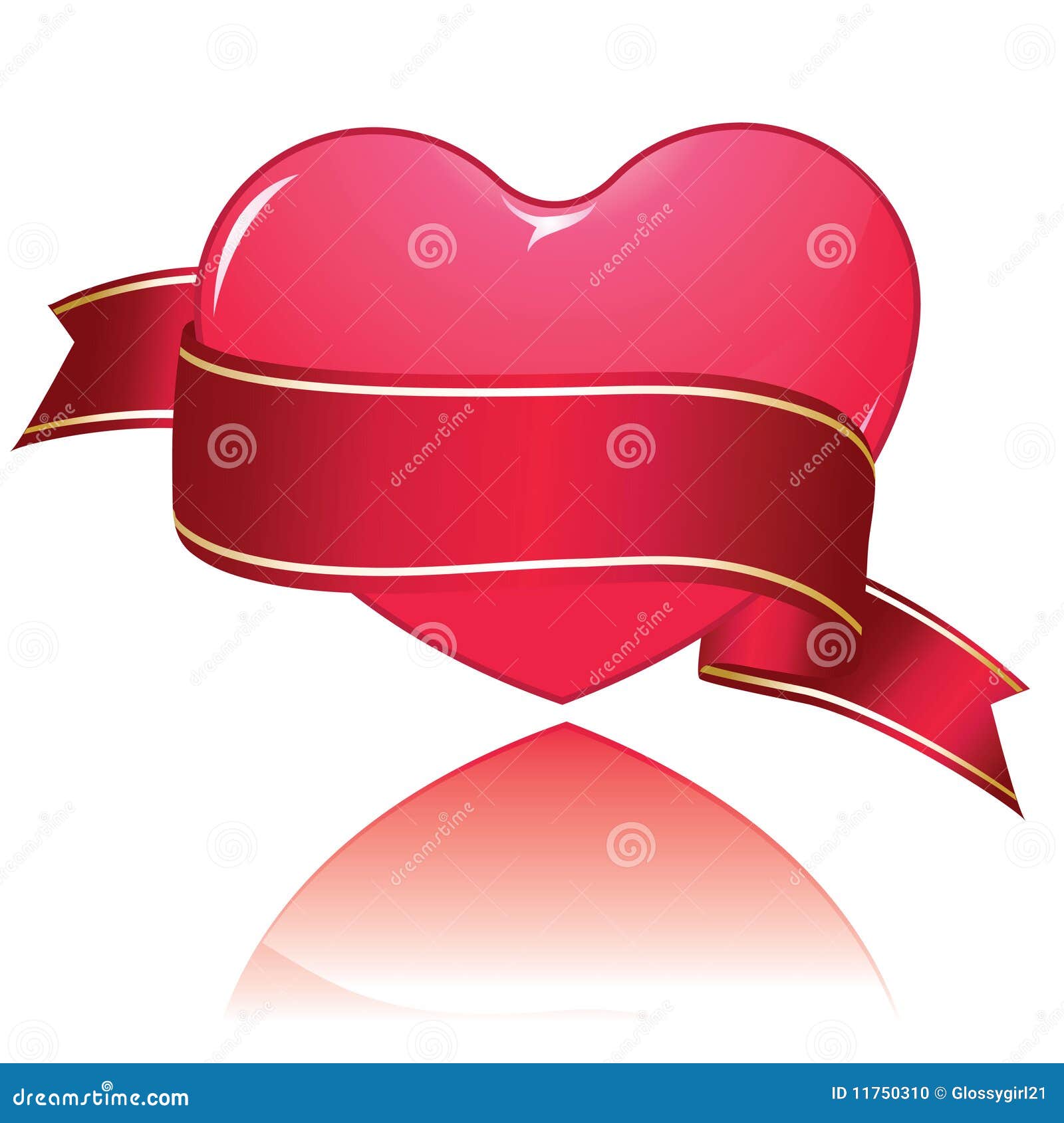 Glossy heart banner stock vector. Illustration of banner - 11750310