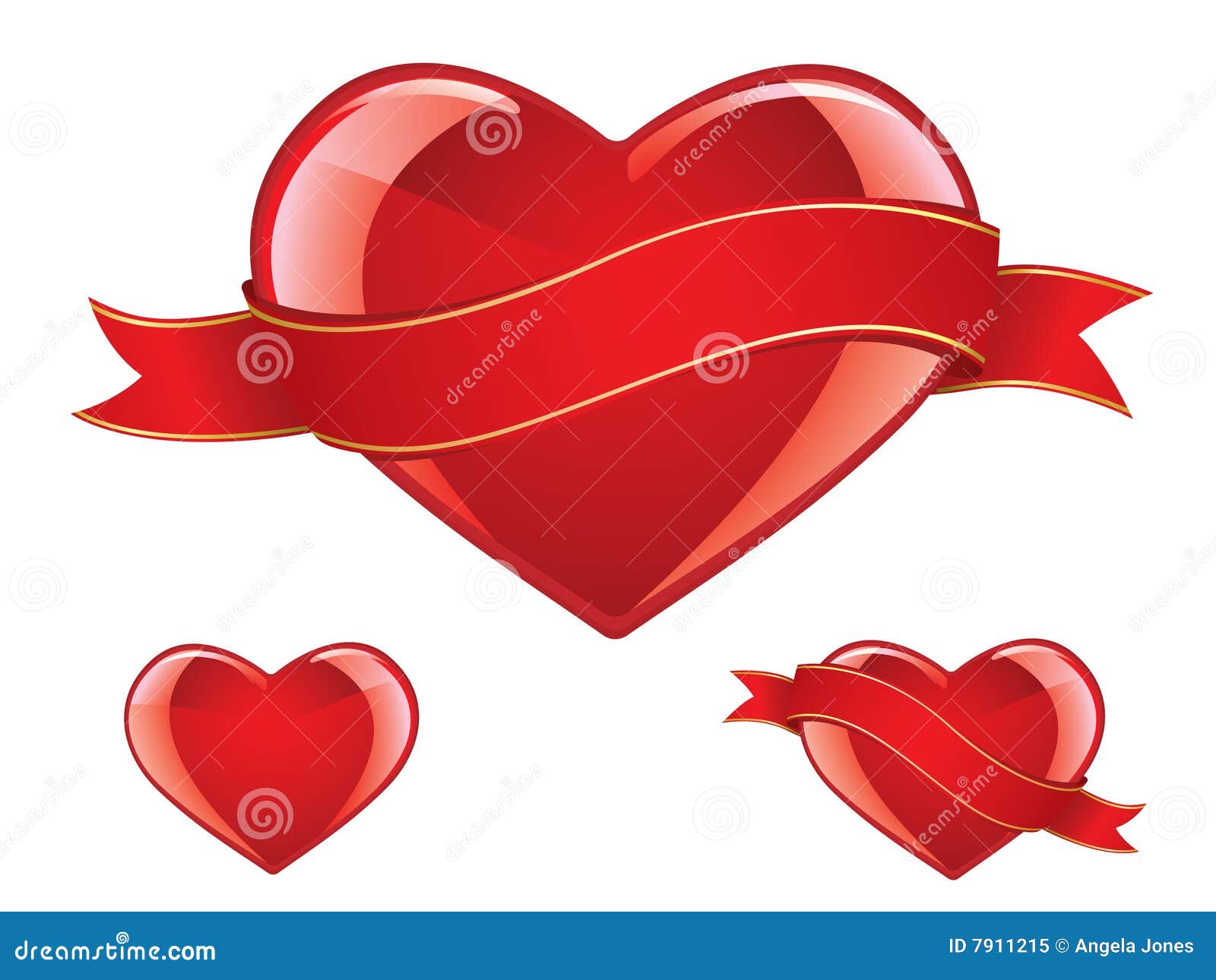 Glossy heart set stock vector. Illustration of copy, scroll - 7911215