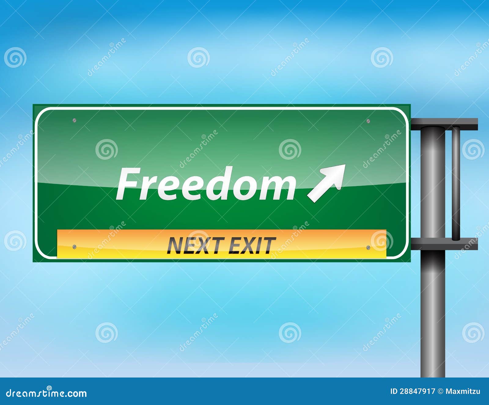 Freedom - Freeway Exit Sign Royalty-Free Stock Image | CartoonDealer ...