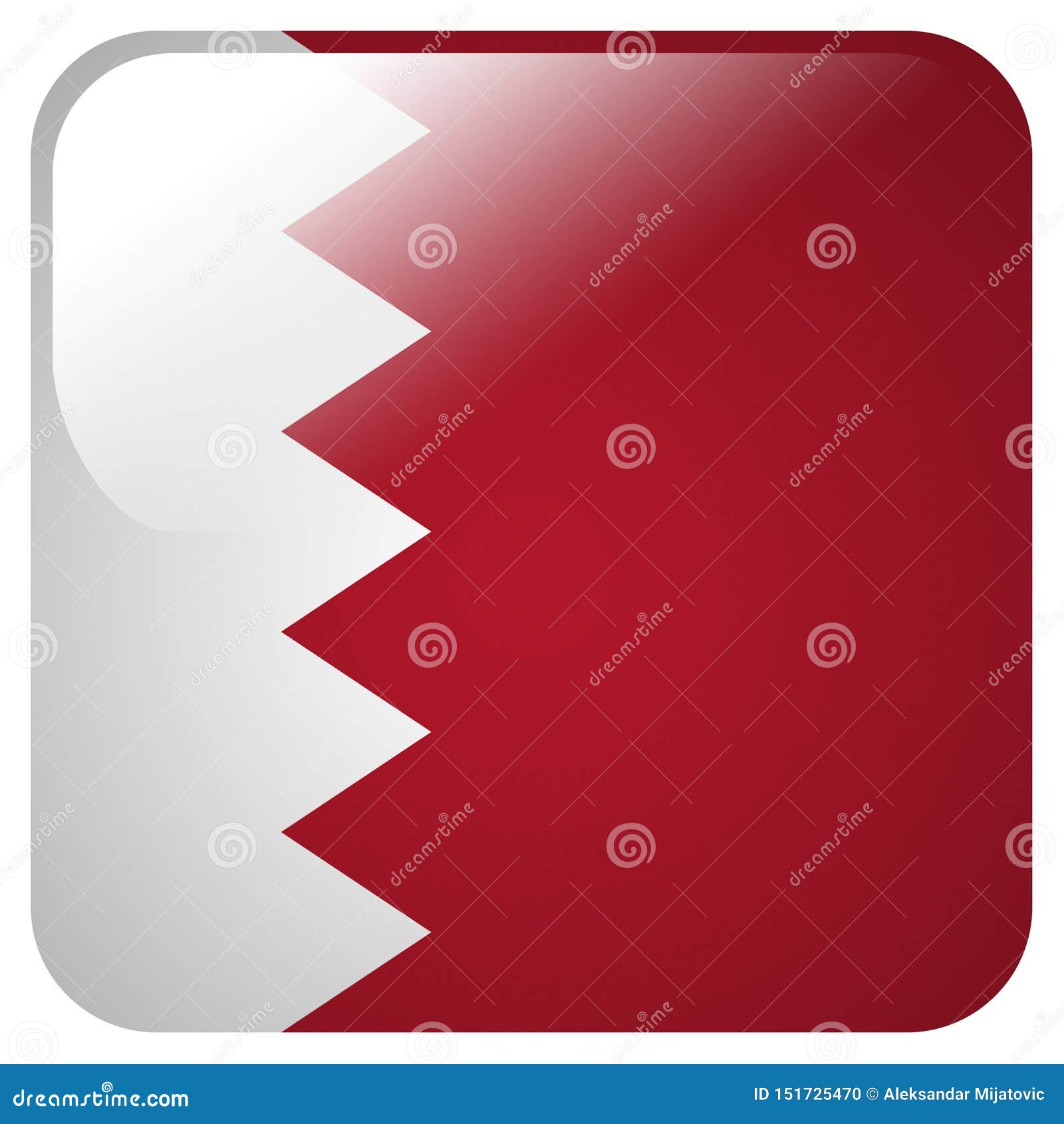 Glossy Icon with Flag of Bahrain Stock Illustration - Illustration of ...