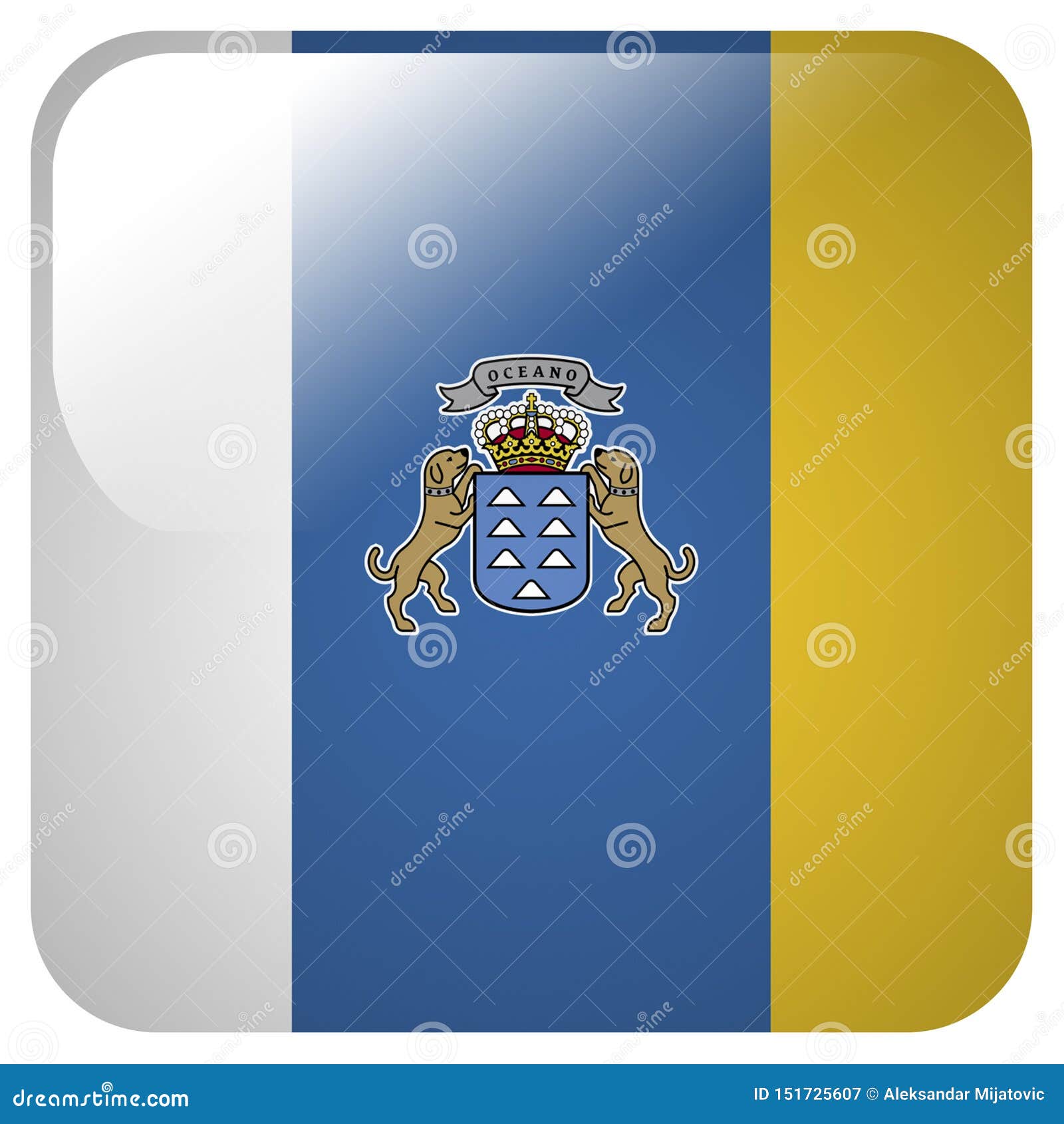 Glossy Icon with Flag of Canary Islands Stock Illustration ...
