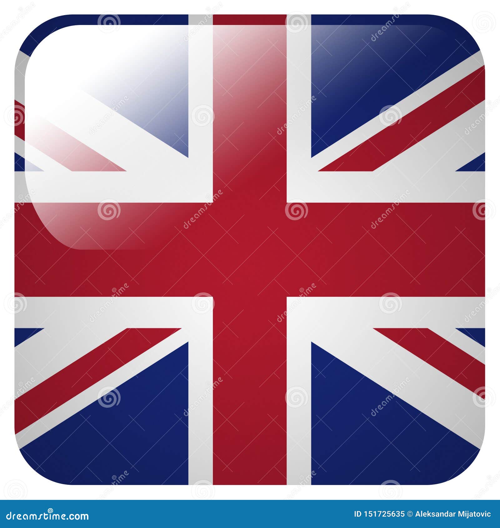 Glossy Icon with Flag of Great Britain Stock Illustration ...