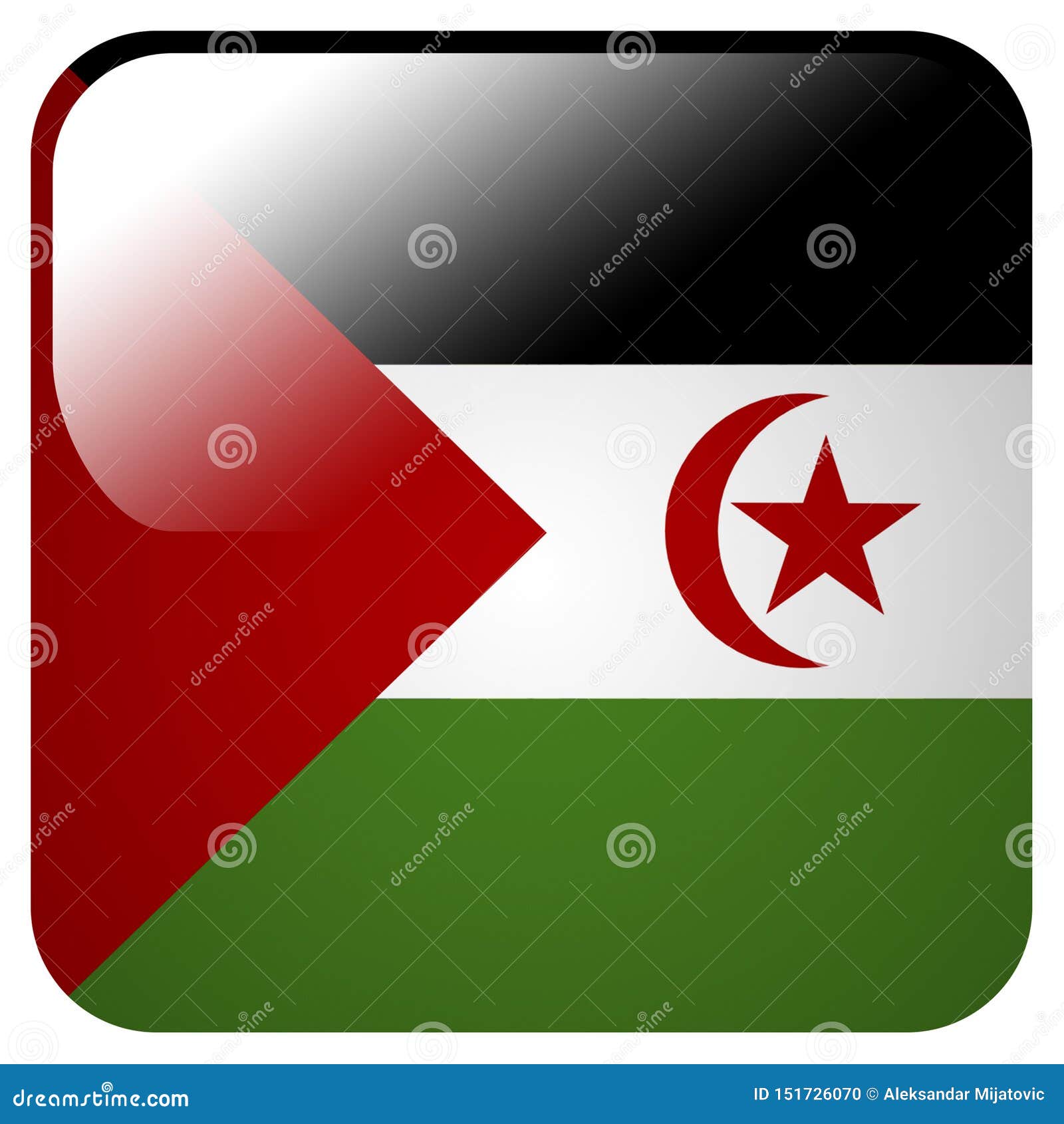 Glossy Icon with Flag of Western Sahara Stock Illustration ...