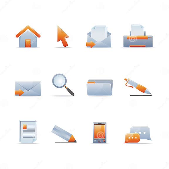 Glossy icon set 1 stock vector. Illustration of cursor - 9352444