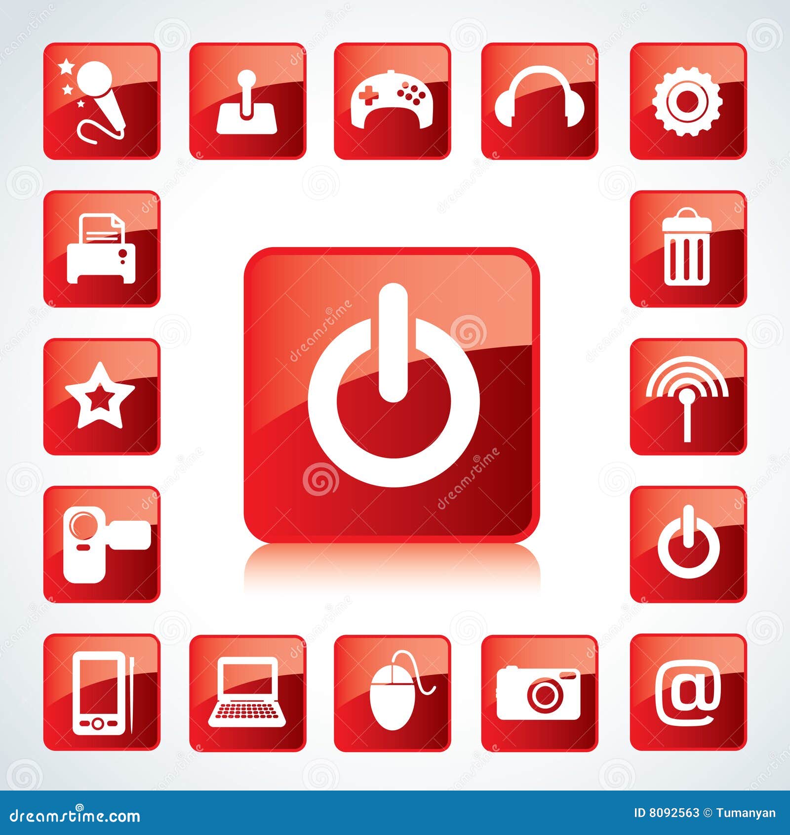 Glossy Icon Set. stock vector. Illustration of retail - 8092563