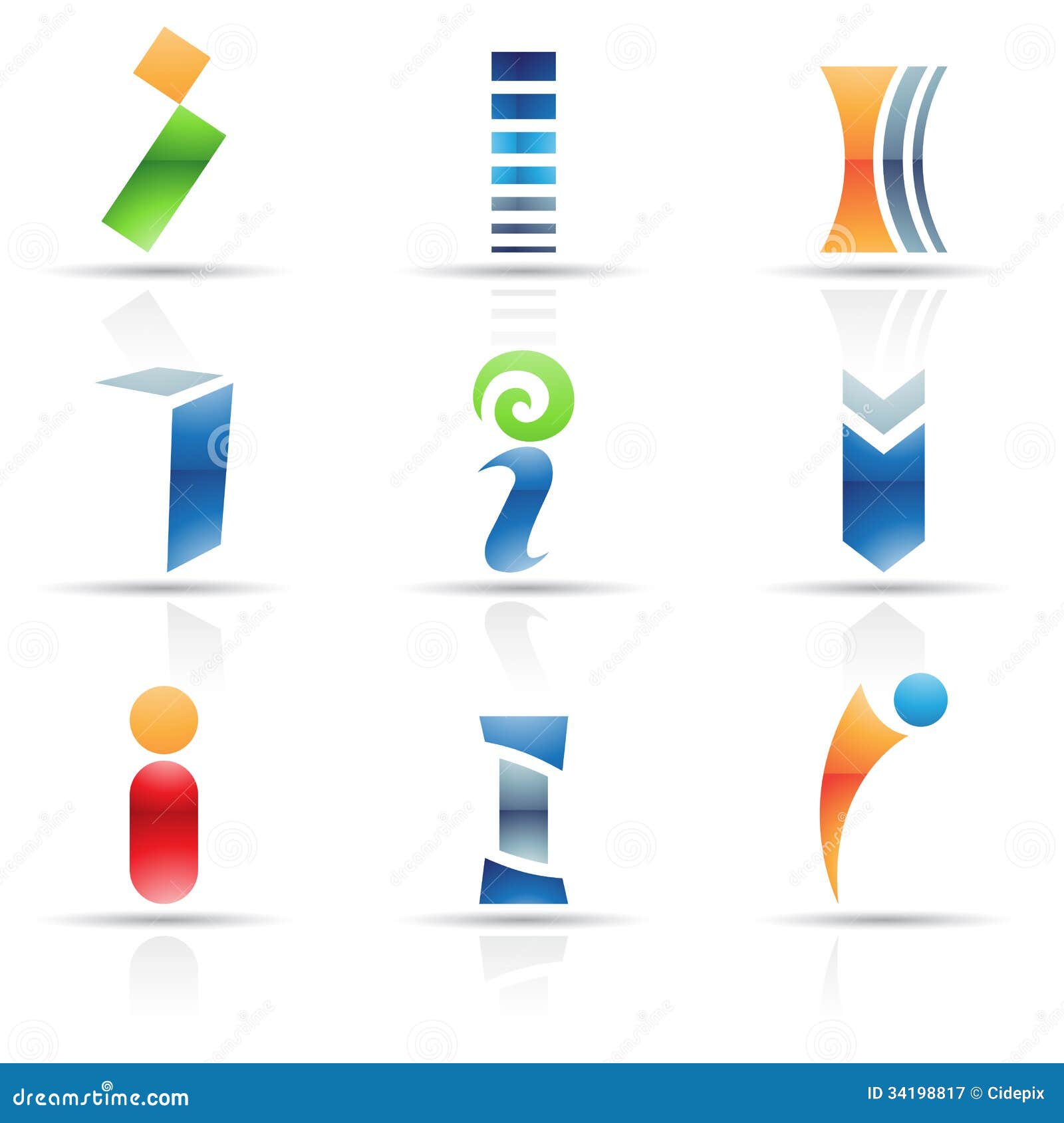 Glossy Icons for letter I stock vector. Illustration of alphabet - 34198817