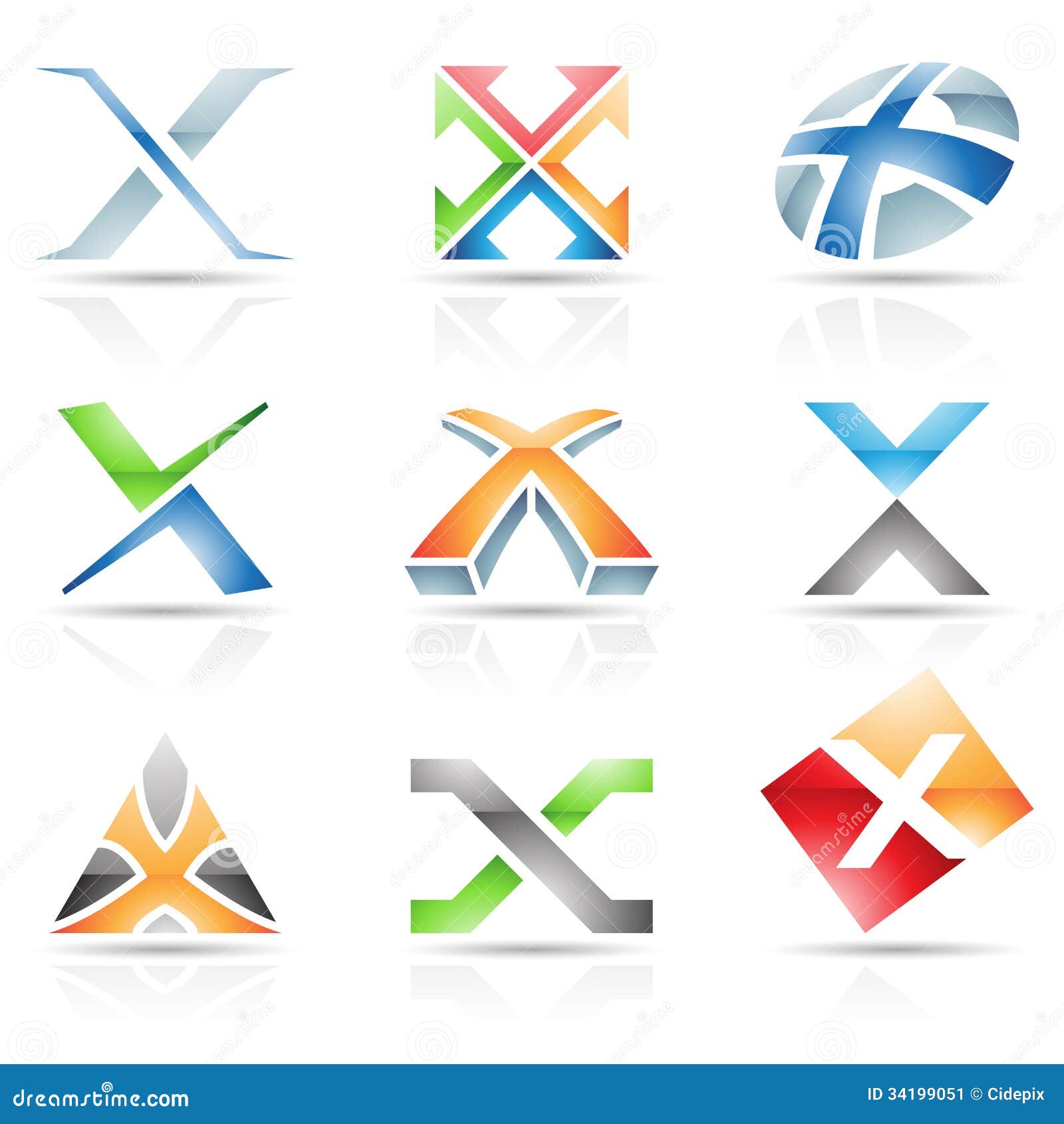 Glossy Icons for letter X stock vector. Illustration of identity - 34199051