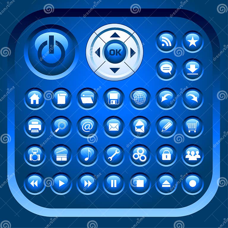 Glossy Icons Set stock vector. Illustration of network - 9943187