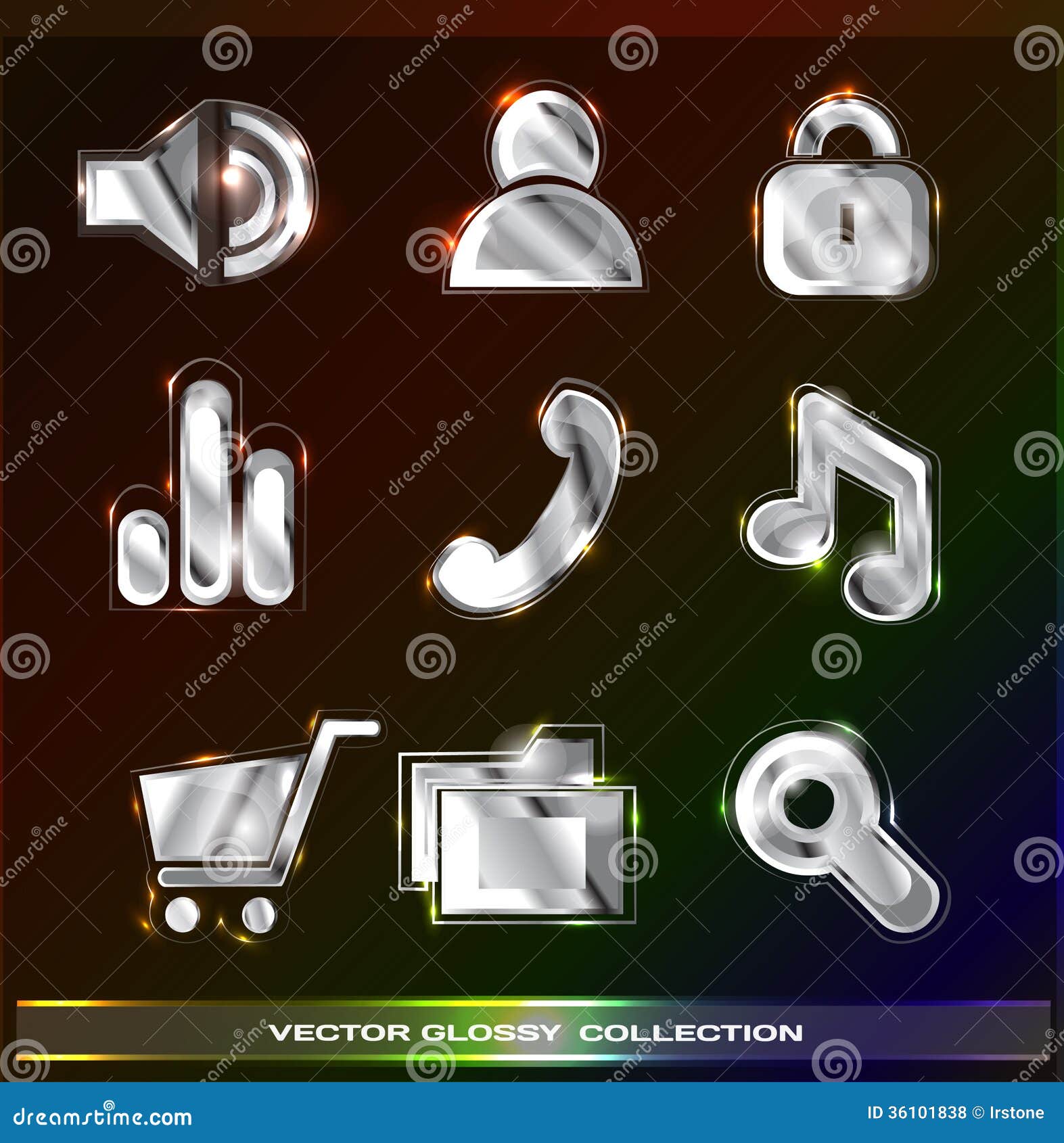 Glossy icons stock vector. Illustration of icon, interface - 36101838