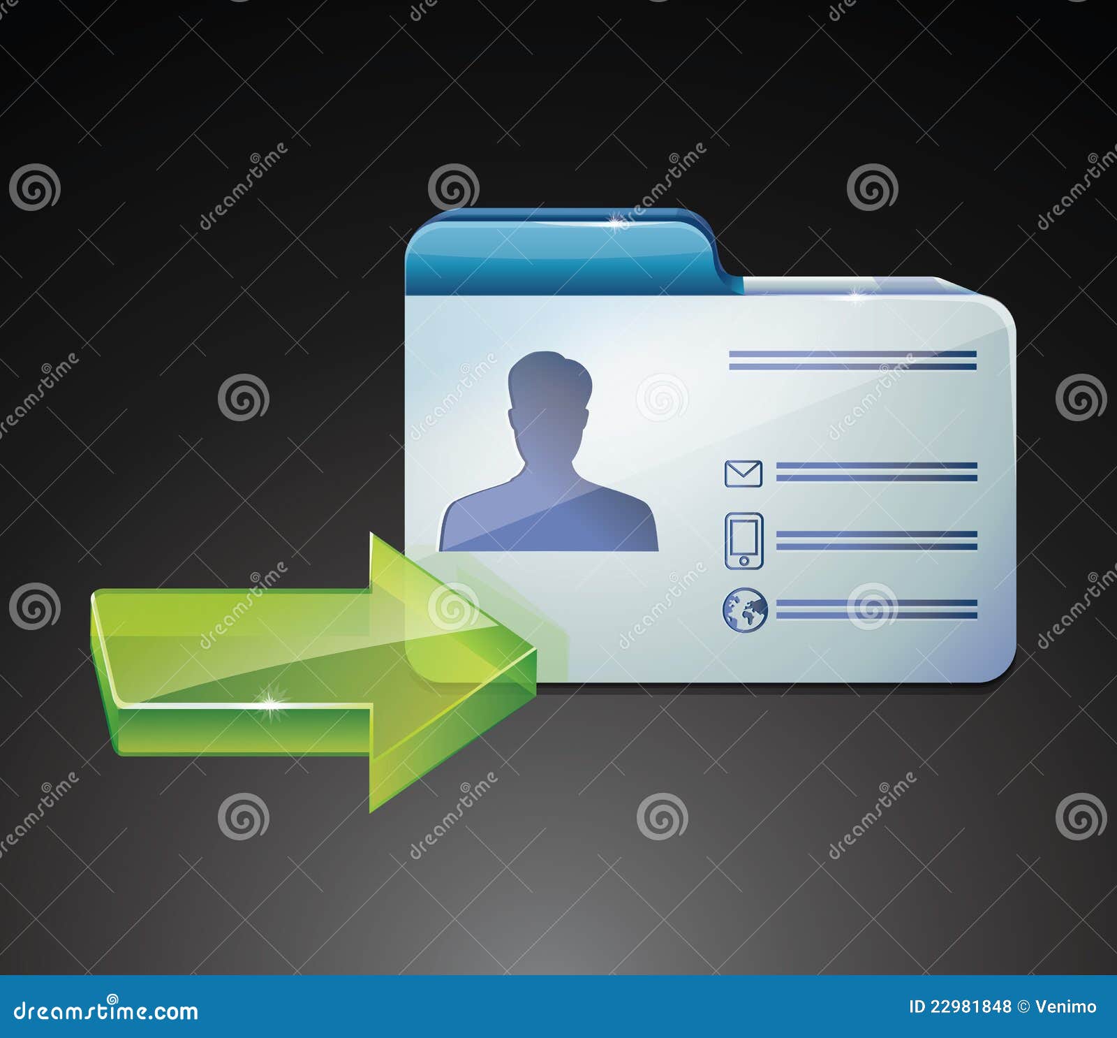 Glossy Indentivication Card With Picture Stock Illustration ...