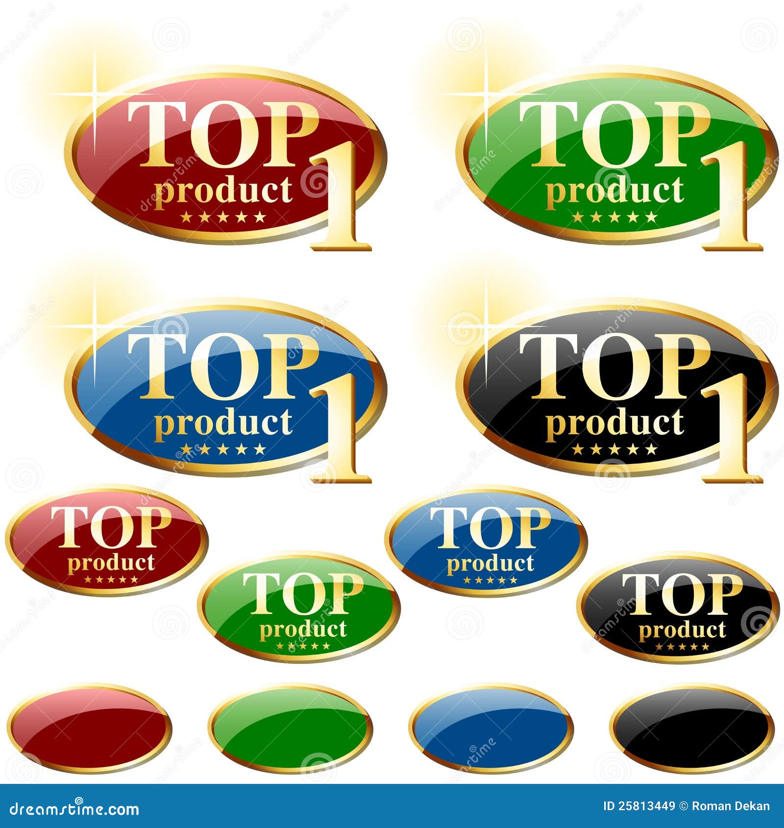 Glossy Label TOP product stock vector. Illustration of icon - 25813449