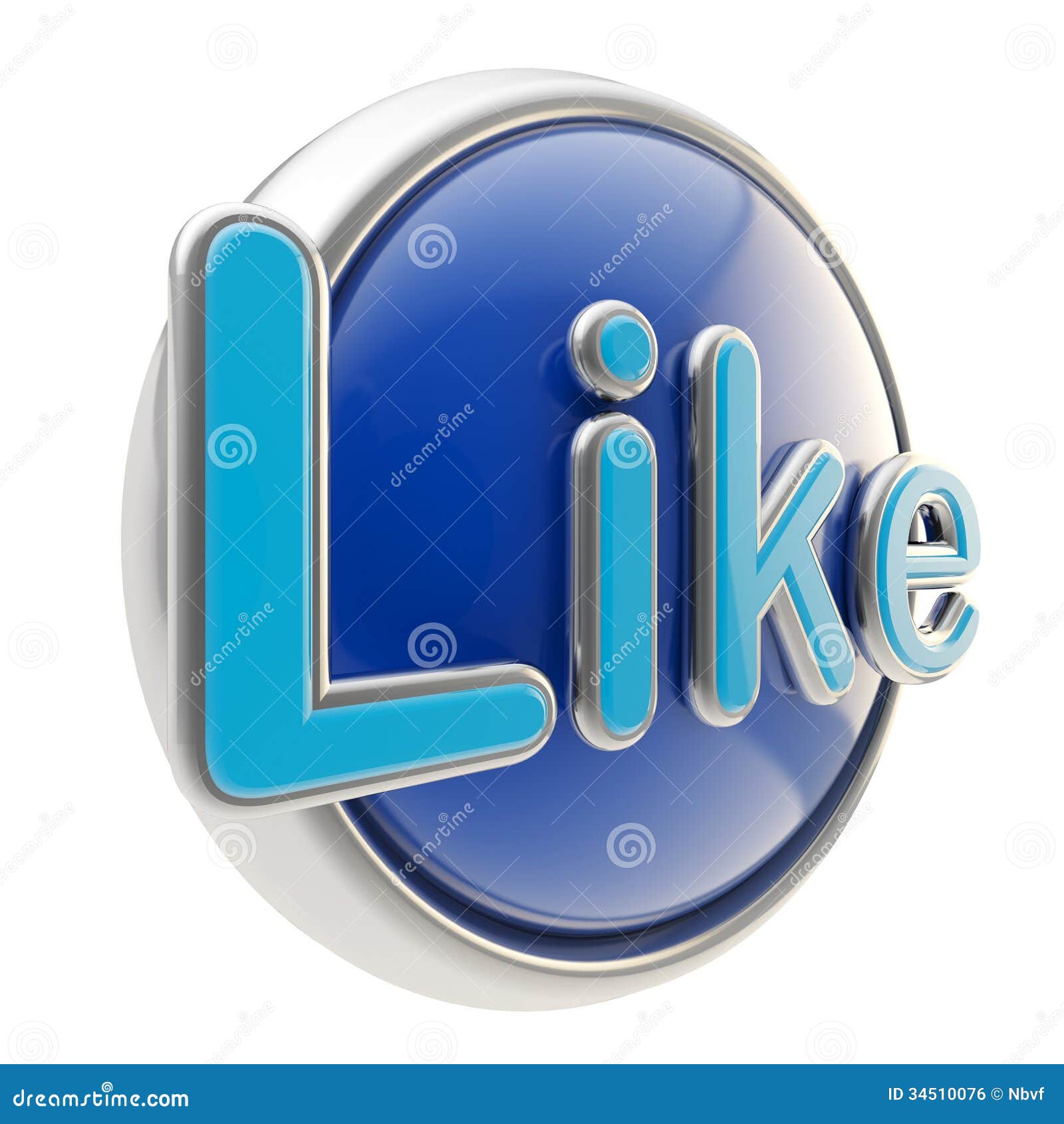 Glossy Like Button Symbol Isolated Stock Illustration - Illustration of ...