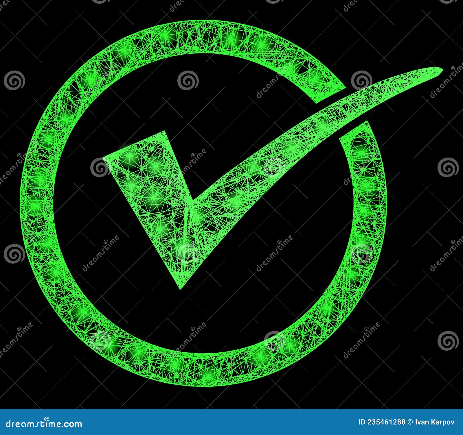 Glossy Linear Mesh Yes Tick with Lightspots Stock Vector - Illustration ...