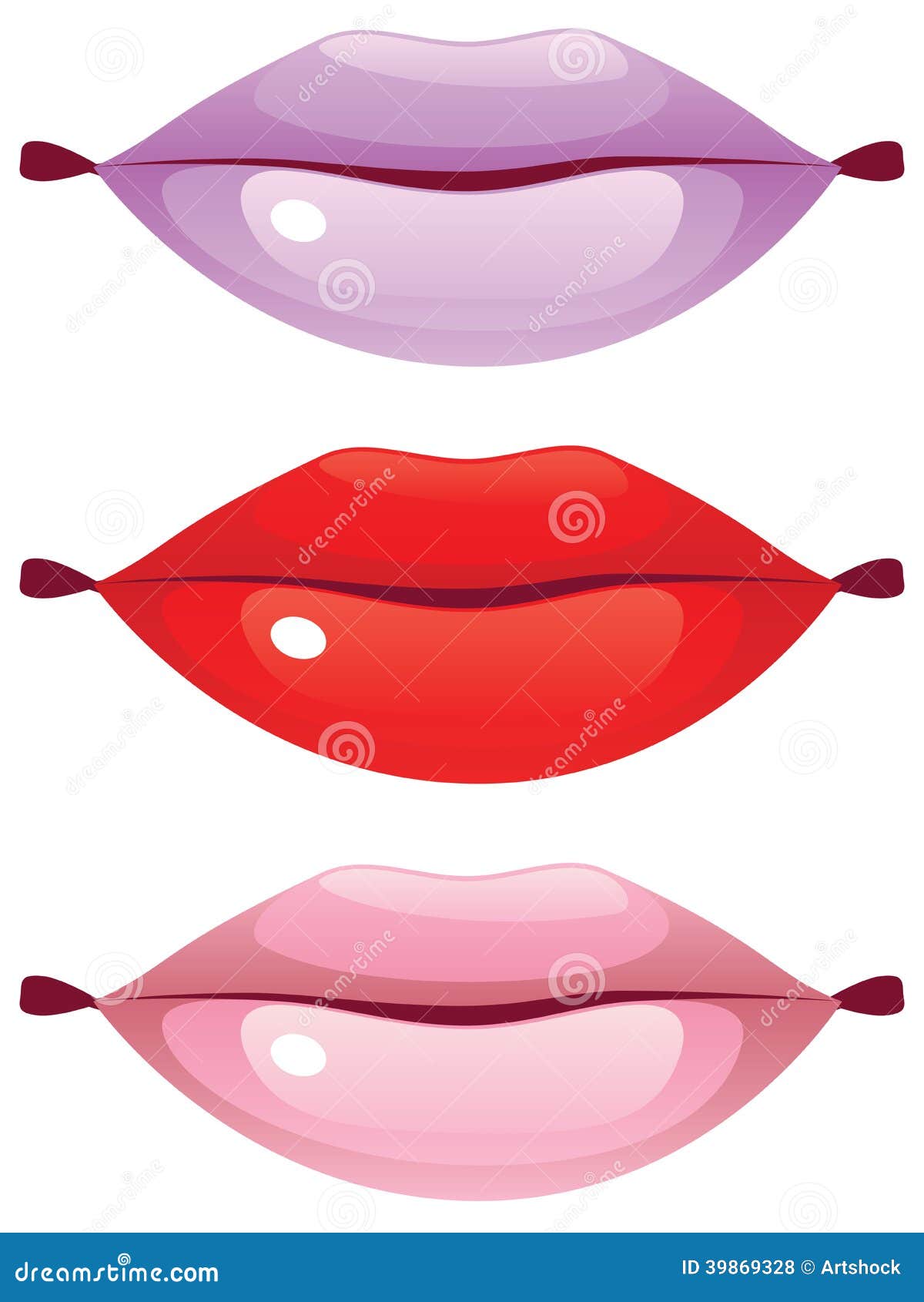 Glossy Lips stock vector. Illustration of passion, makeup - 39869328