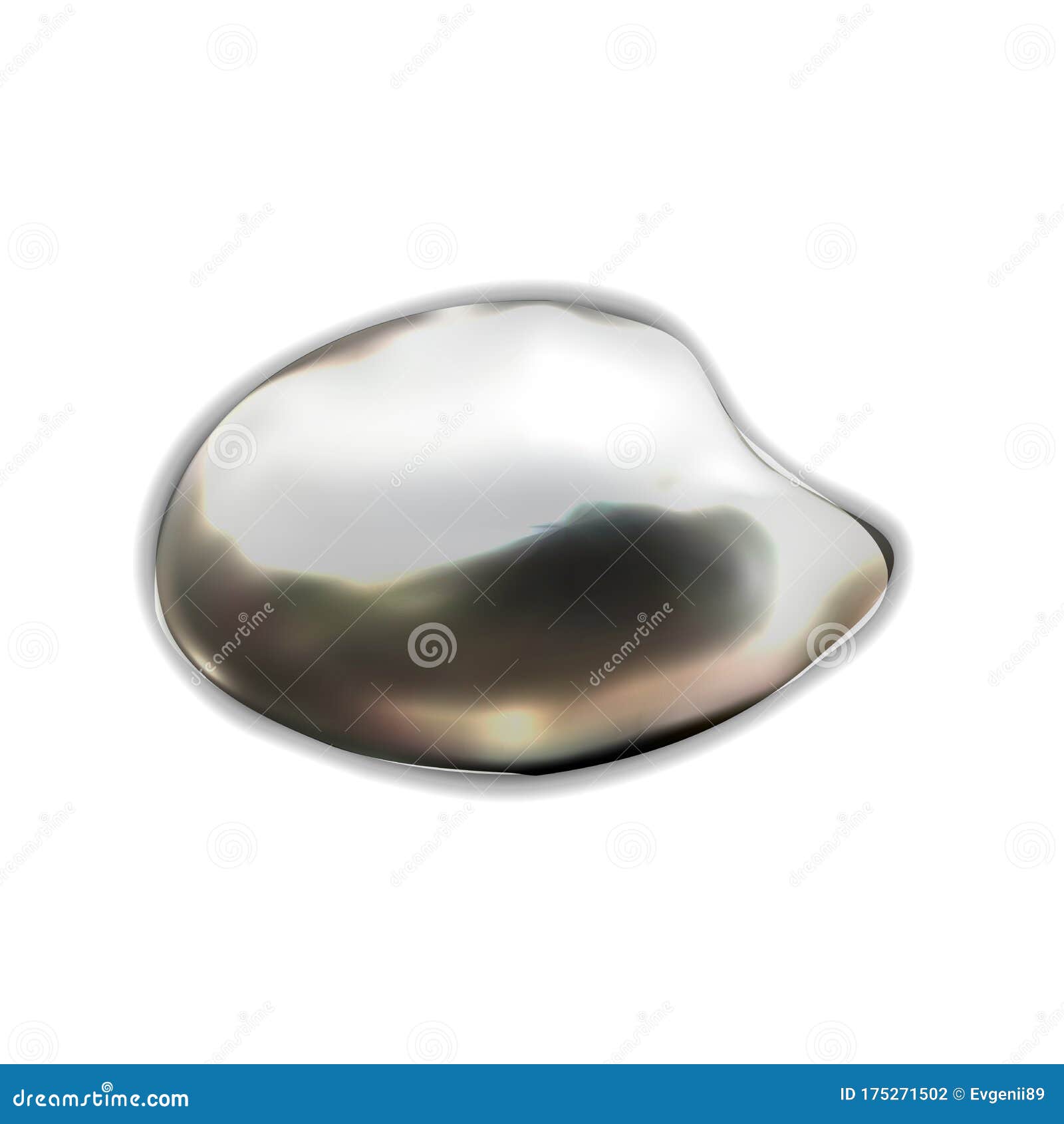 Glossy Liquid Metal Drop on White Stock Illustration - Illustration of ...