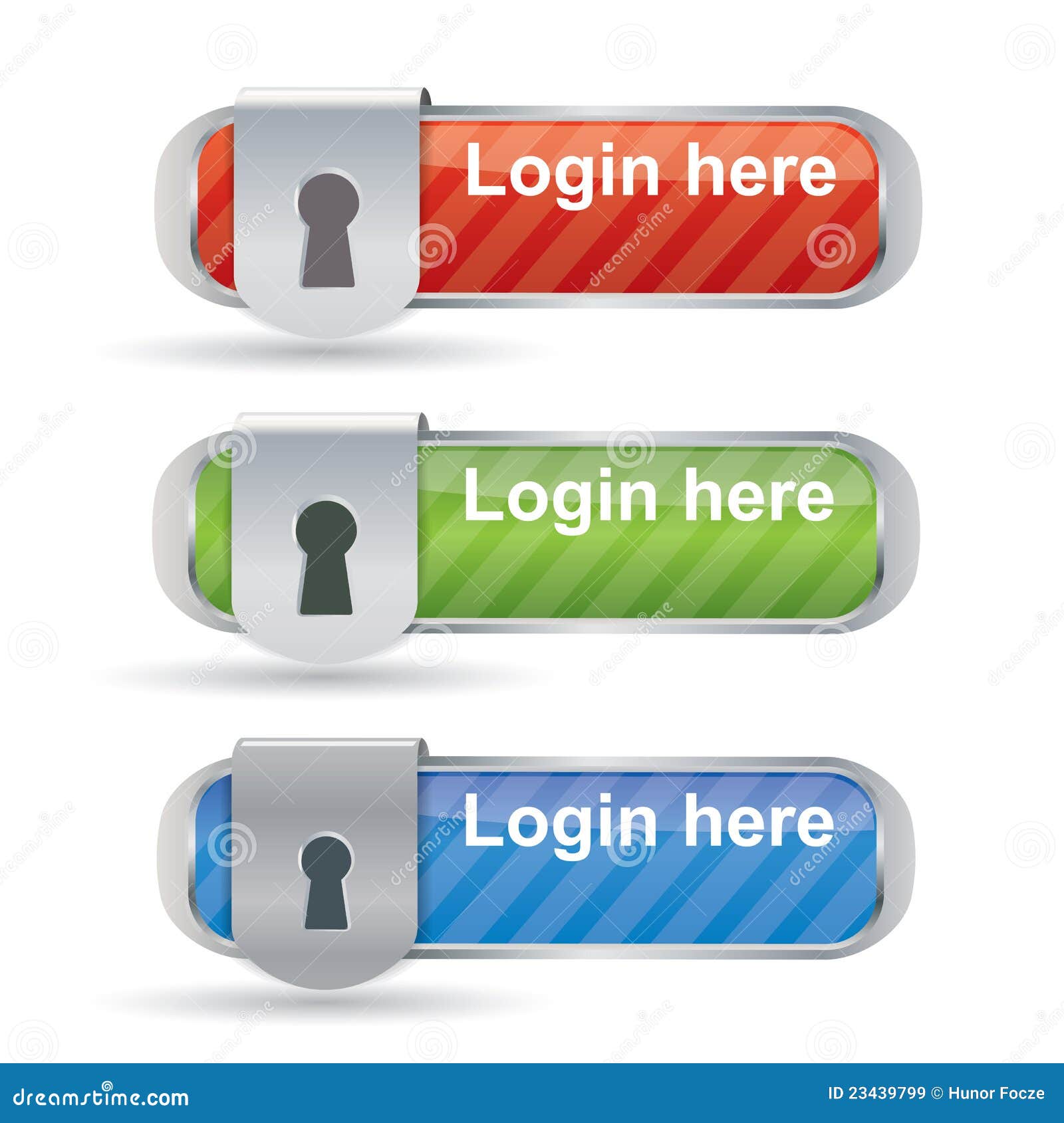 Glossy Login Buttons with Keyhole Stock Vector - Illustration of menu ...